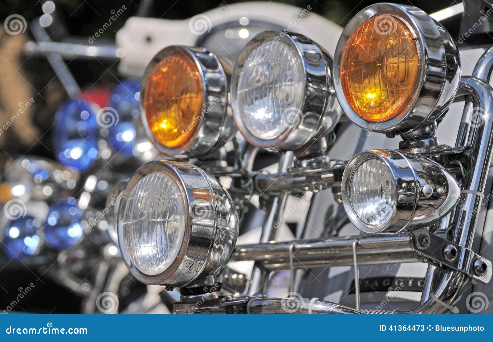 Scooter headlights. stock image. Image of retro, motor - 41364473