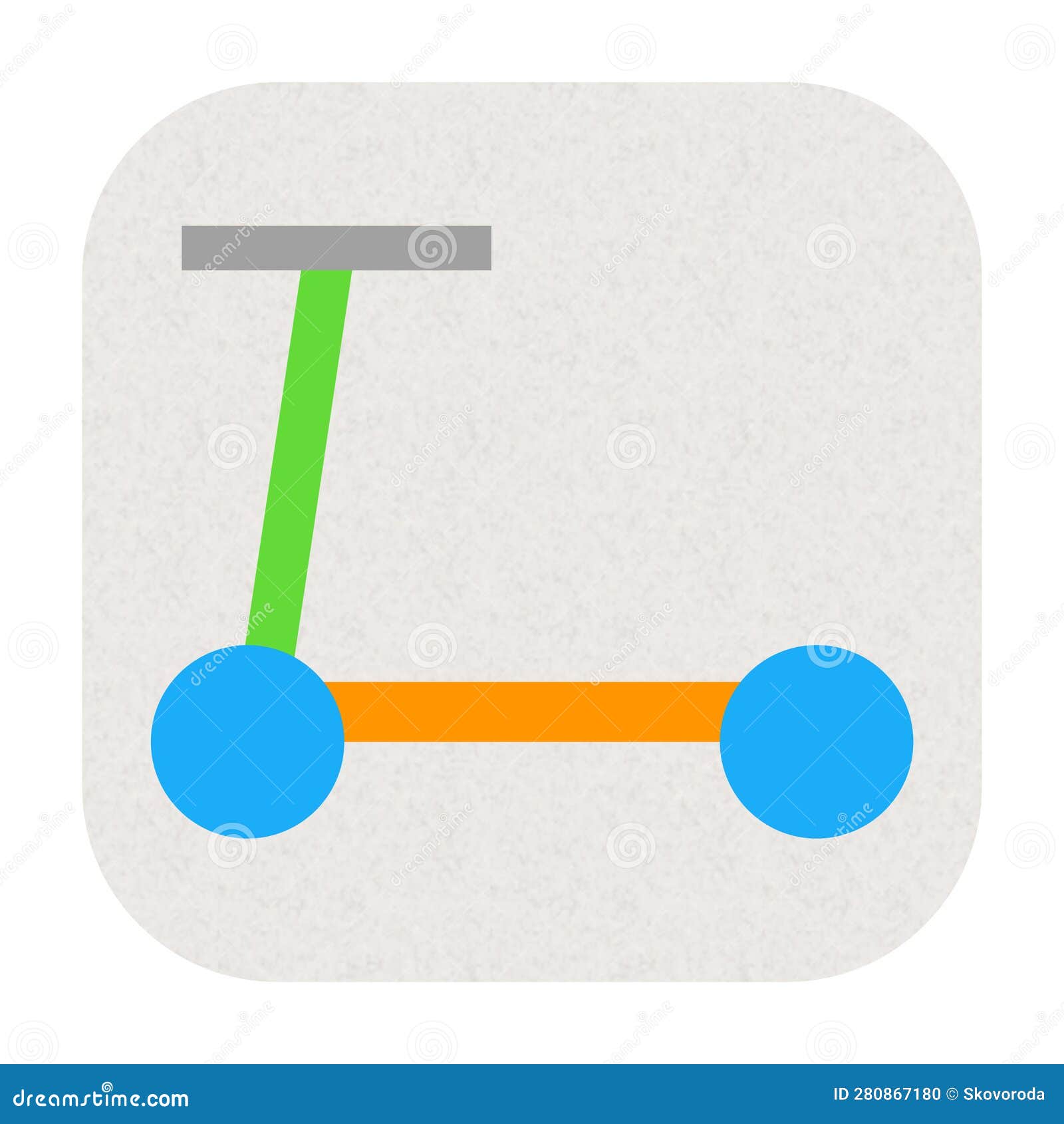 Scooter Icon Dotted Line Path With Start Point. Set Of Kick Scooters ...