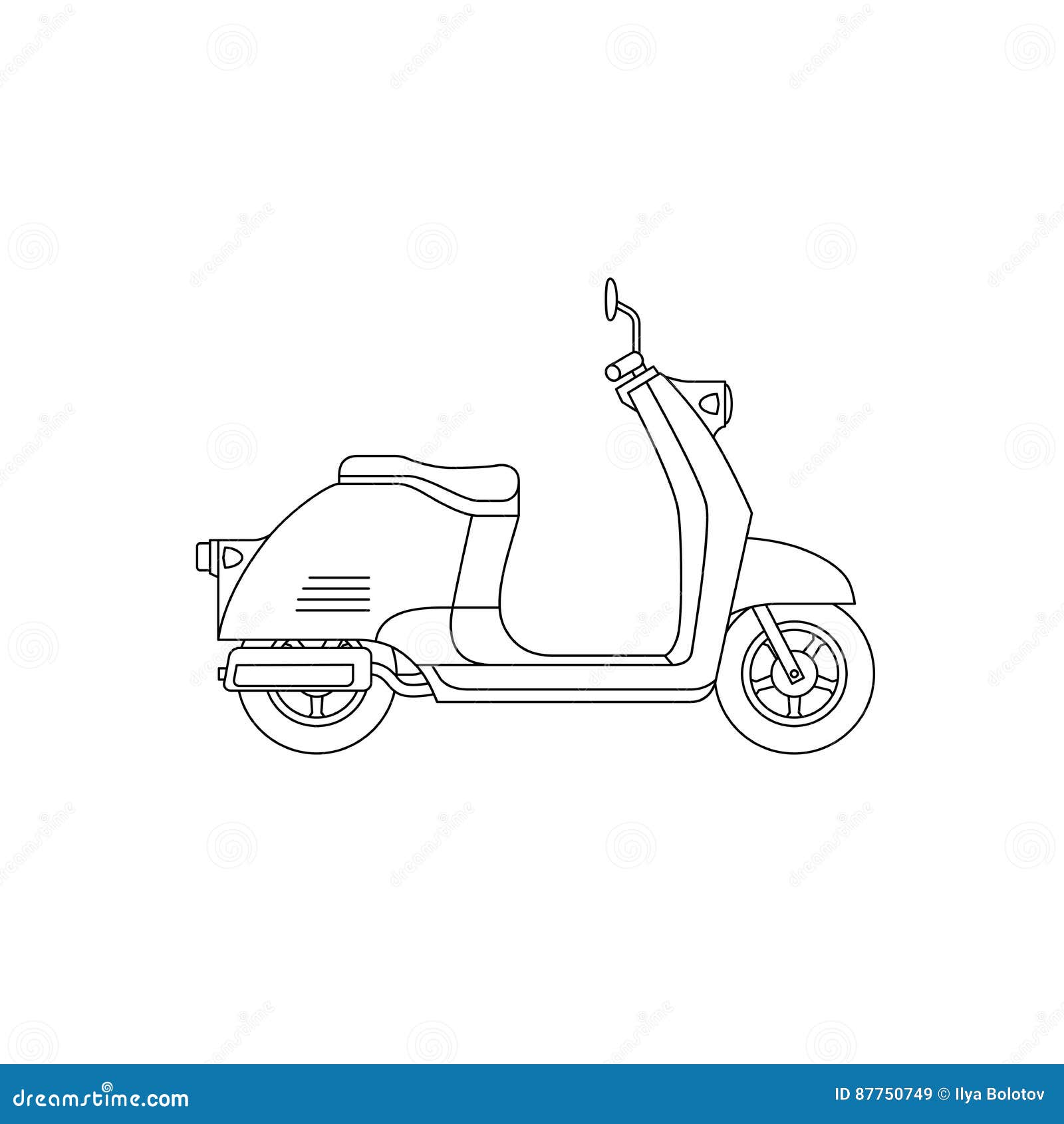Scooter stock vector. Illustration of outline, classic - 87750749