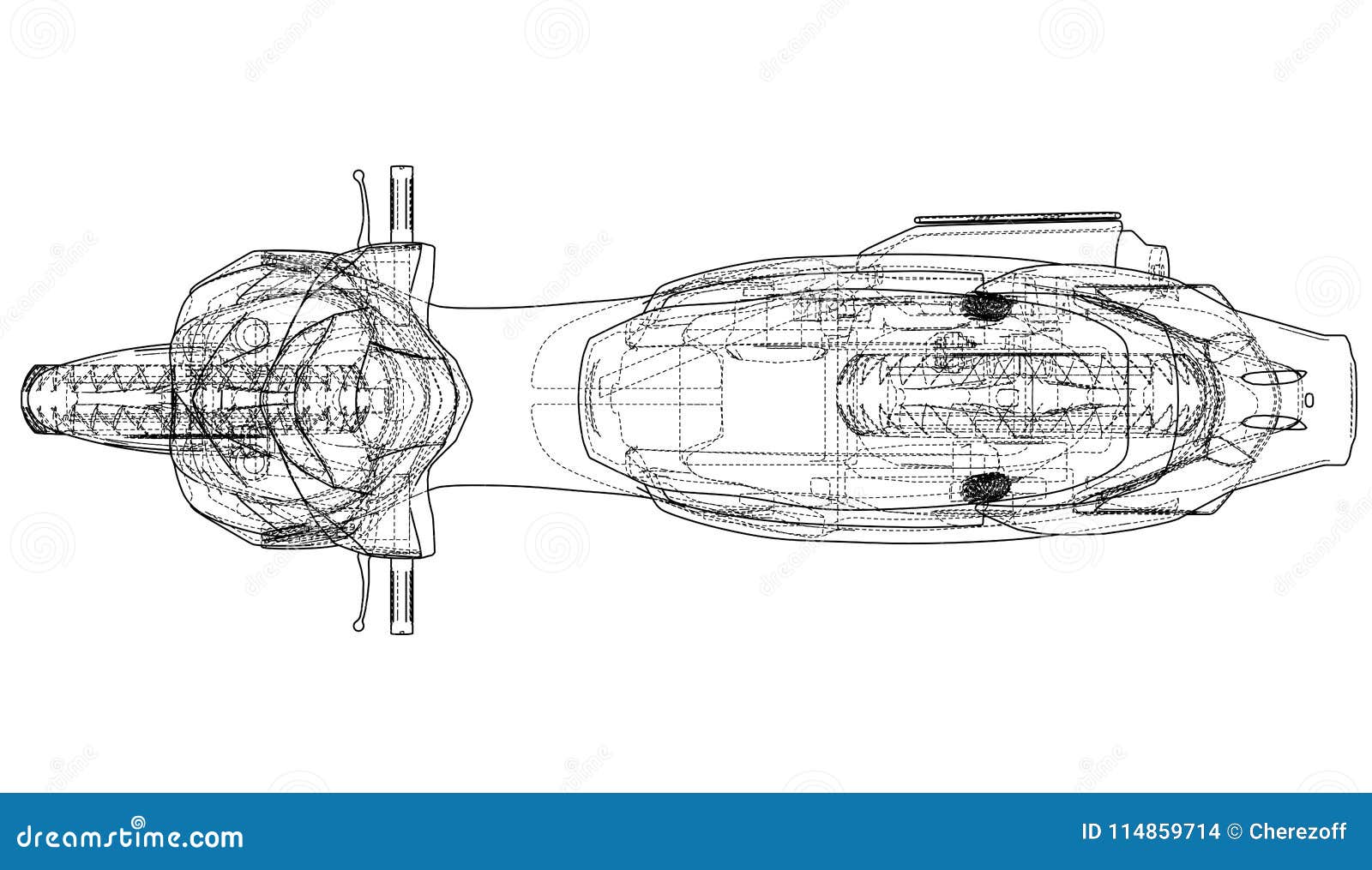 Scooter Outline Concept. Vector Stock Vector - Illustration of motor ...