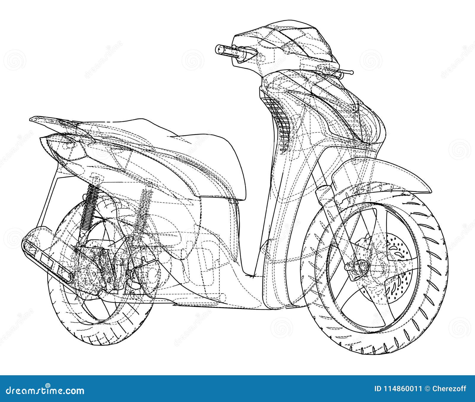 Scooter Outline Concept. Vector Stock Vector - Illustration of style ...