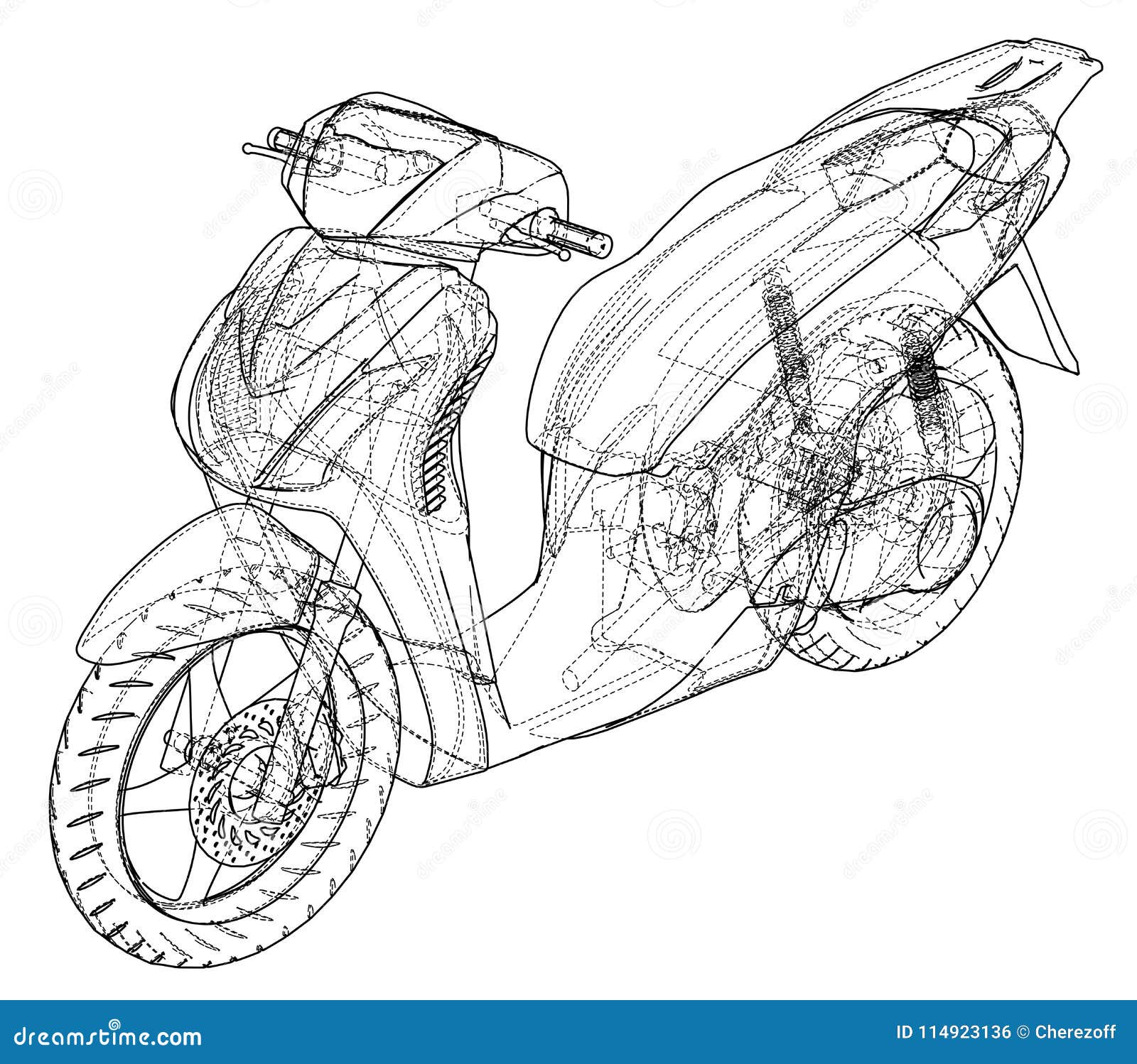 Scooter Outline Concept. Vector Stock Vector - Illustration of minibike ...