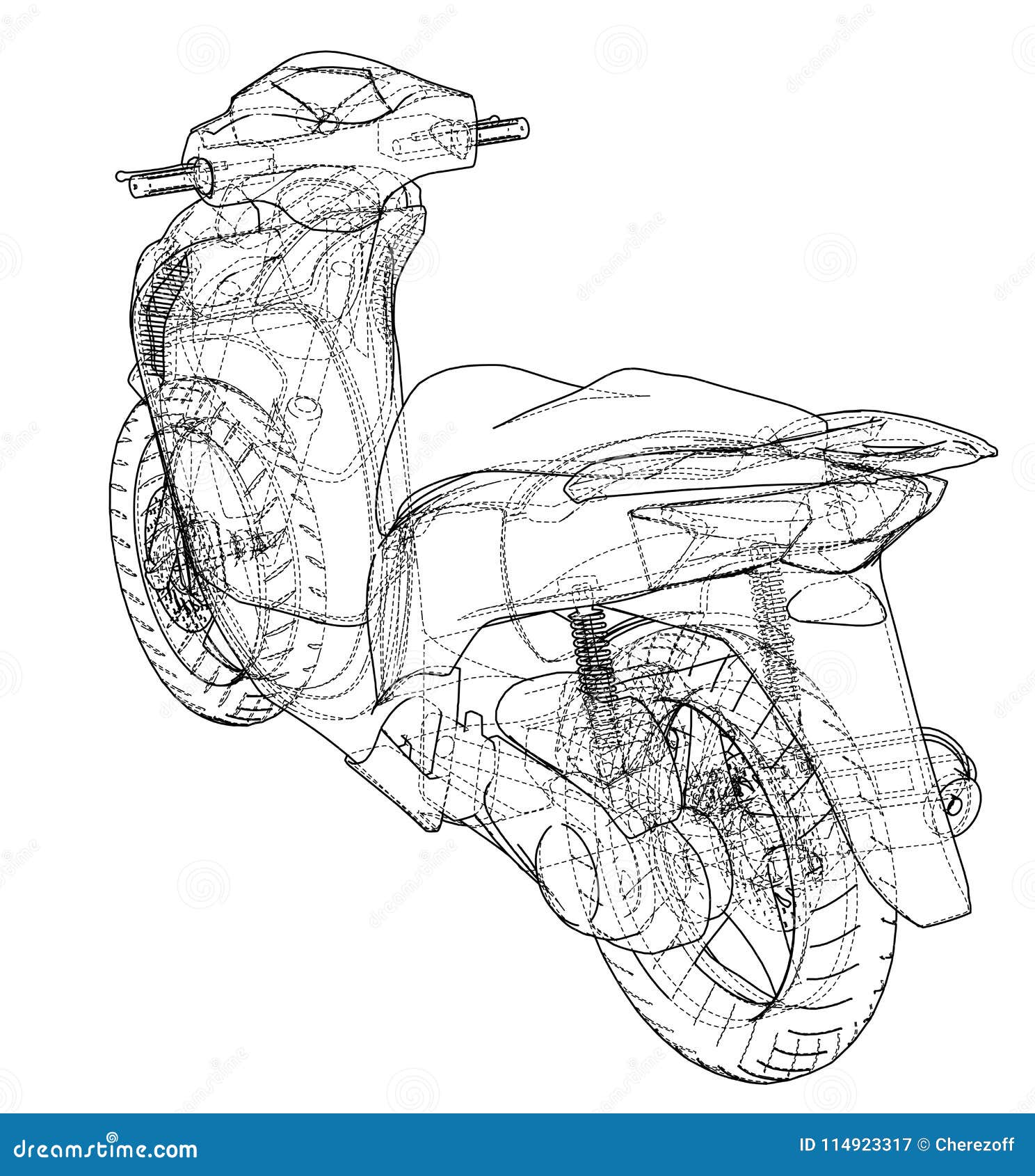 Scooter Outline Concept. Vector Stock Vector - Illustration of graphic ...