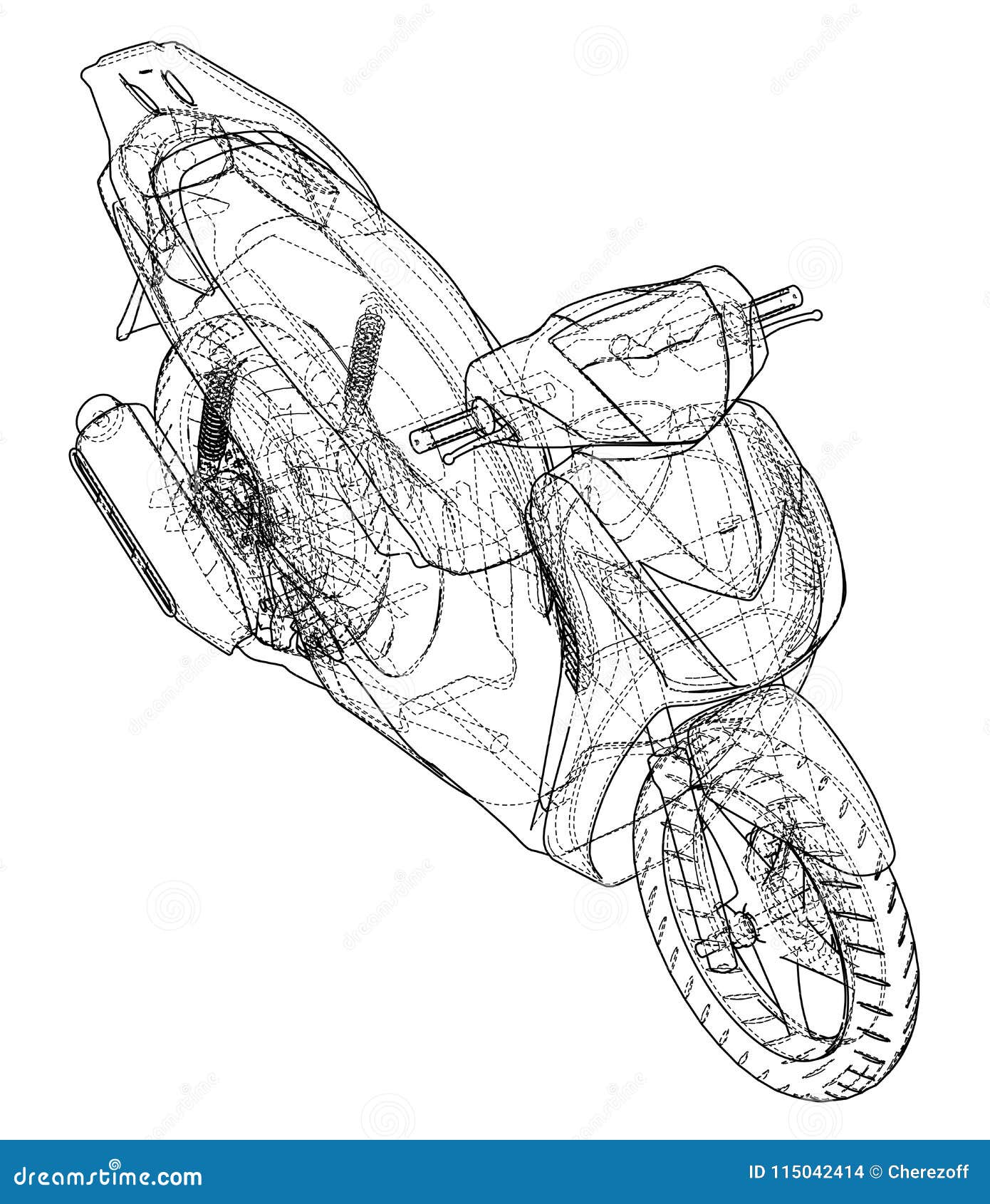 Scooter Outline Concept. Vector Stock Vector - Illustration of drive ...