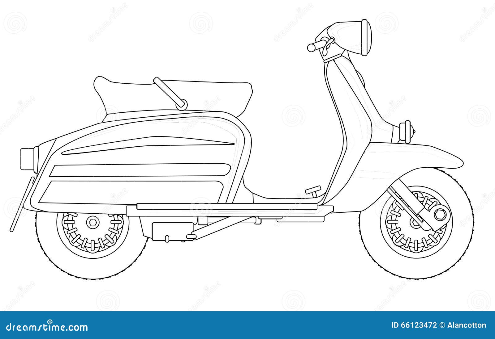 Scooter Outline Drawing stock illustration. Illustration of vector ...