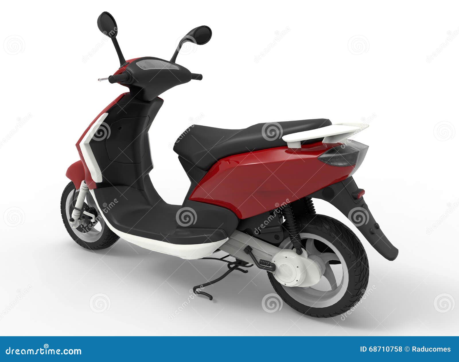 Scooter Perspective Back View Stock Illustration - Illustration of ...