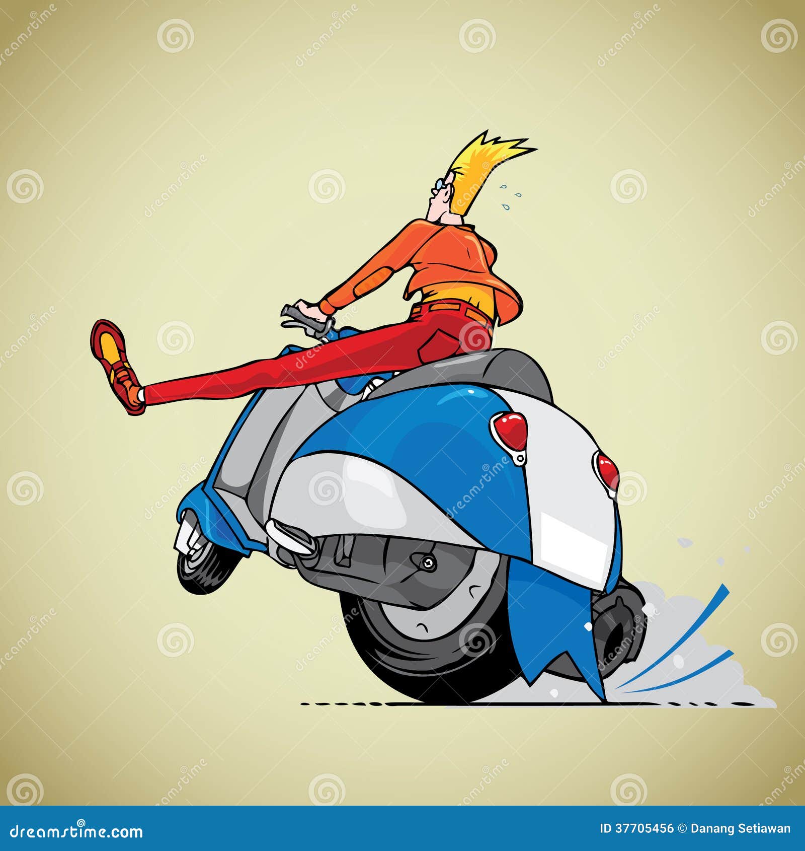 Scooter racer stock vector. Illustration of scooter, classic - 37705456
