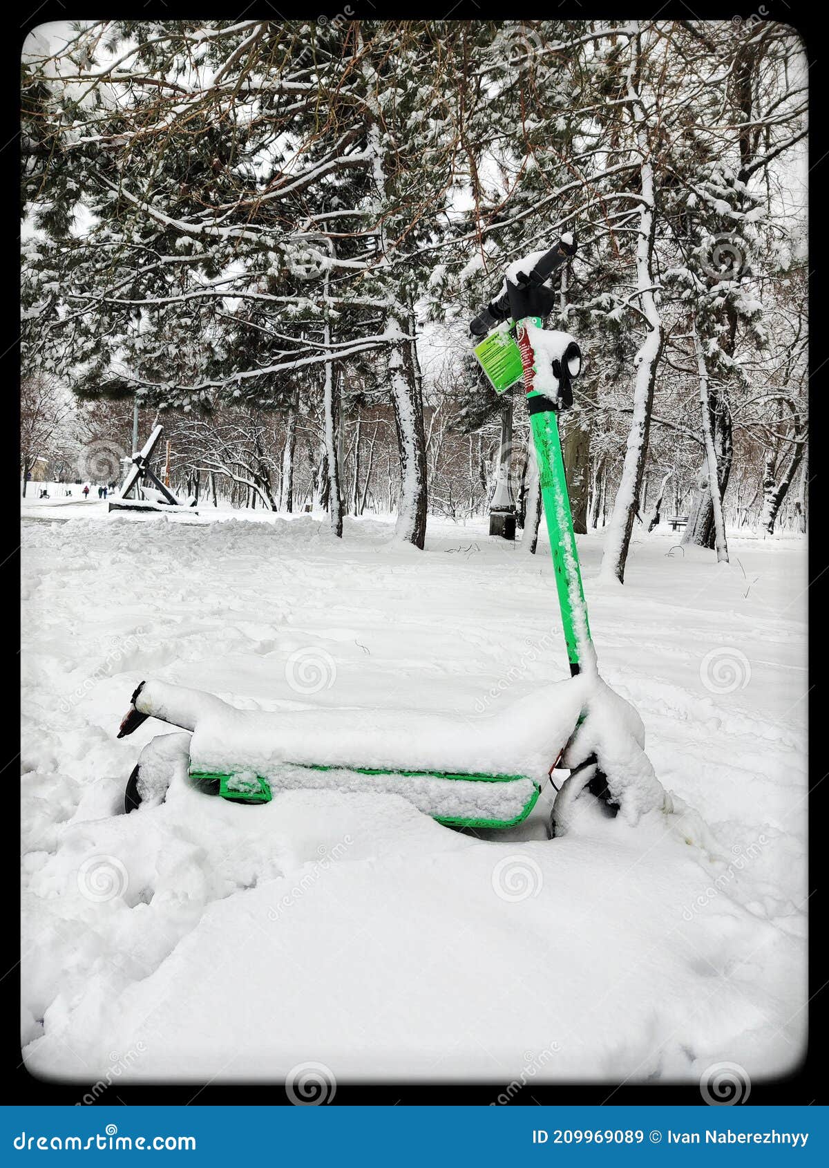 Scooter in snow stock image. Image of skiing, blizzard - 209969089