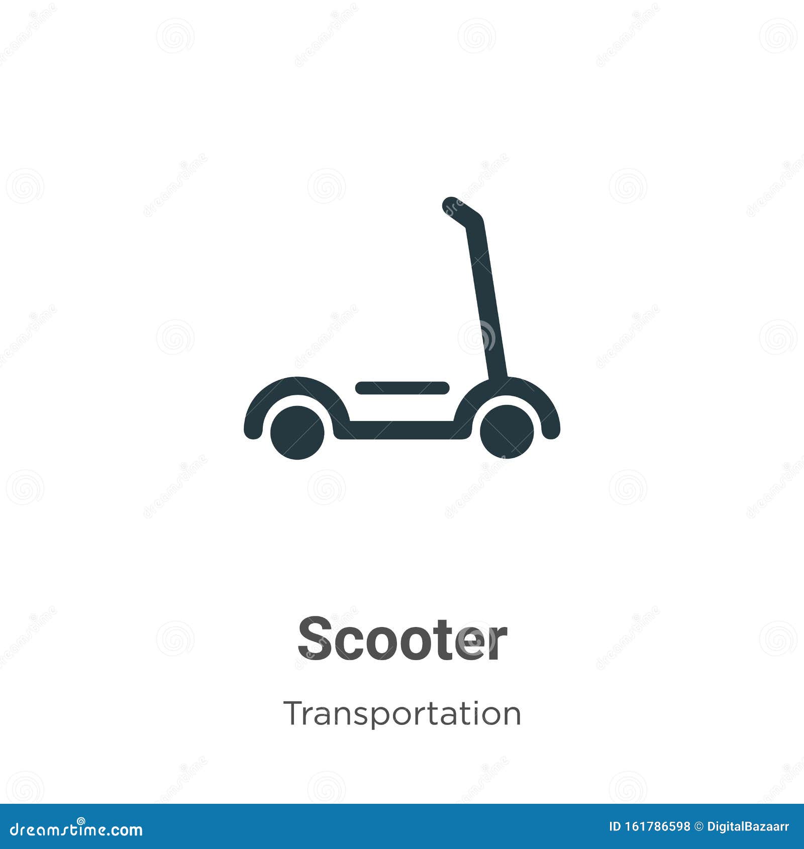 Scooter Vector Icon on White Background. Flat Vector Scooter Icon ...
