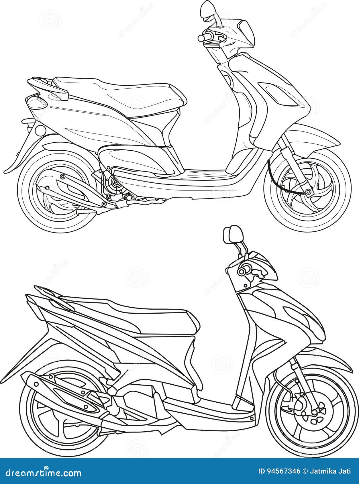 Scooter stock vector. Illustration of scooter, automatic - 94567346 Scooter stock vector. Illustration of scooter, automatic - 94567346