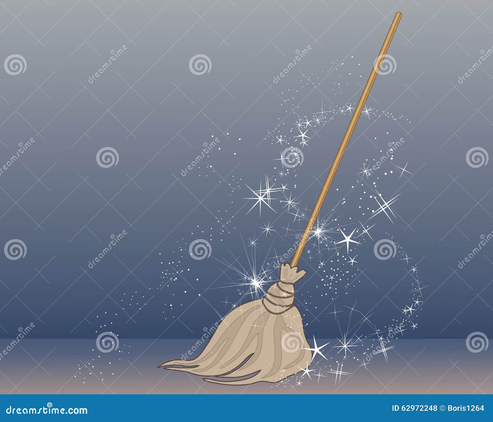 Scopa magica illustrazione vettoriale. Illustrazione di adattato - 62972248