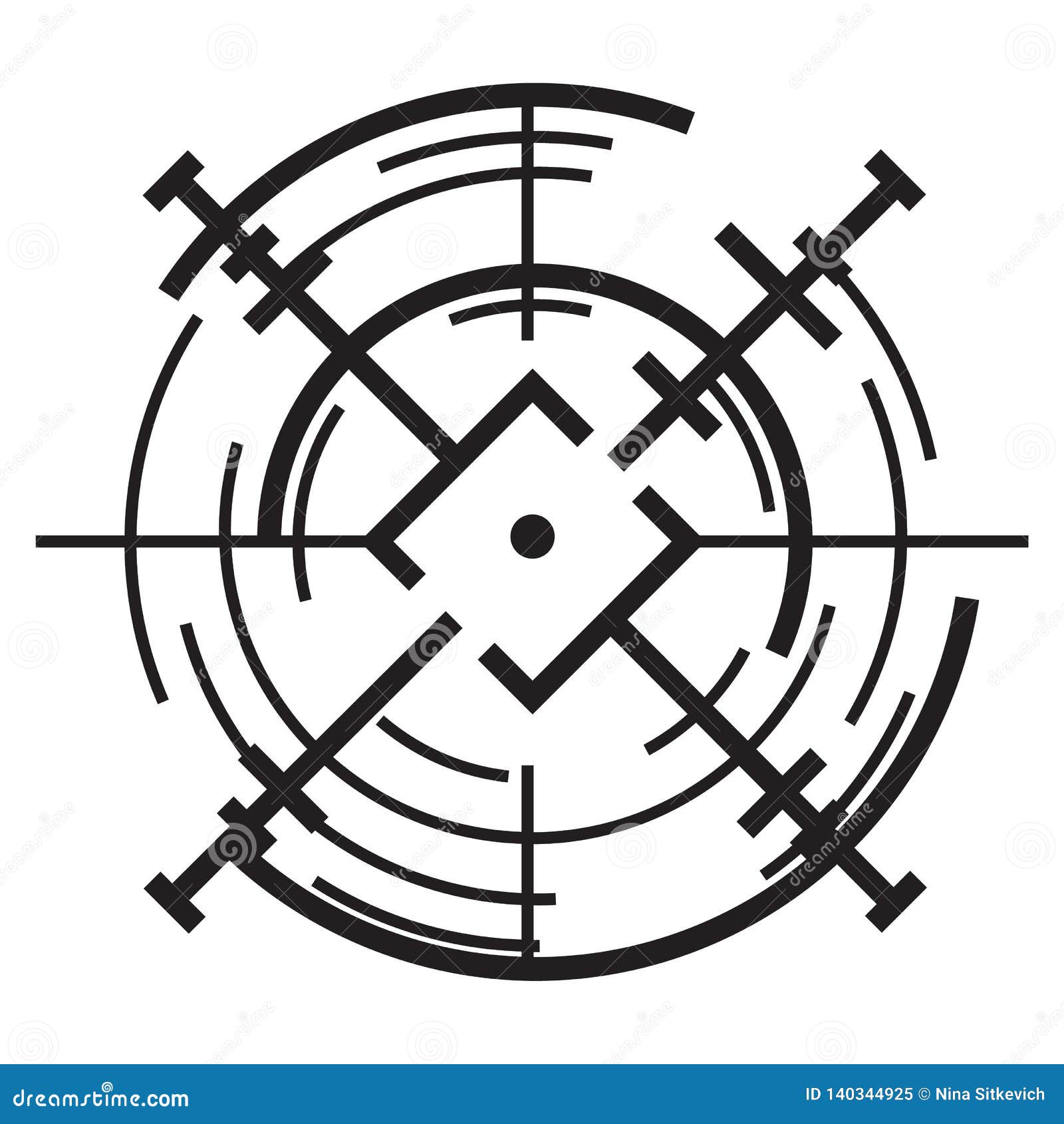 Scope Aim Icon, Simple Style Stock Vector - Illustration of shape ...