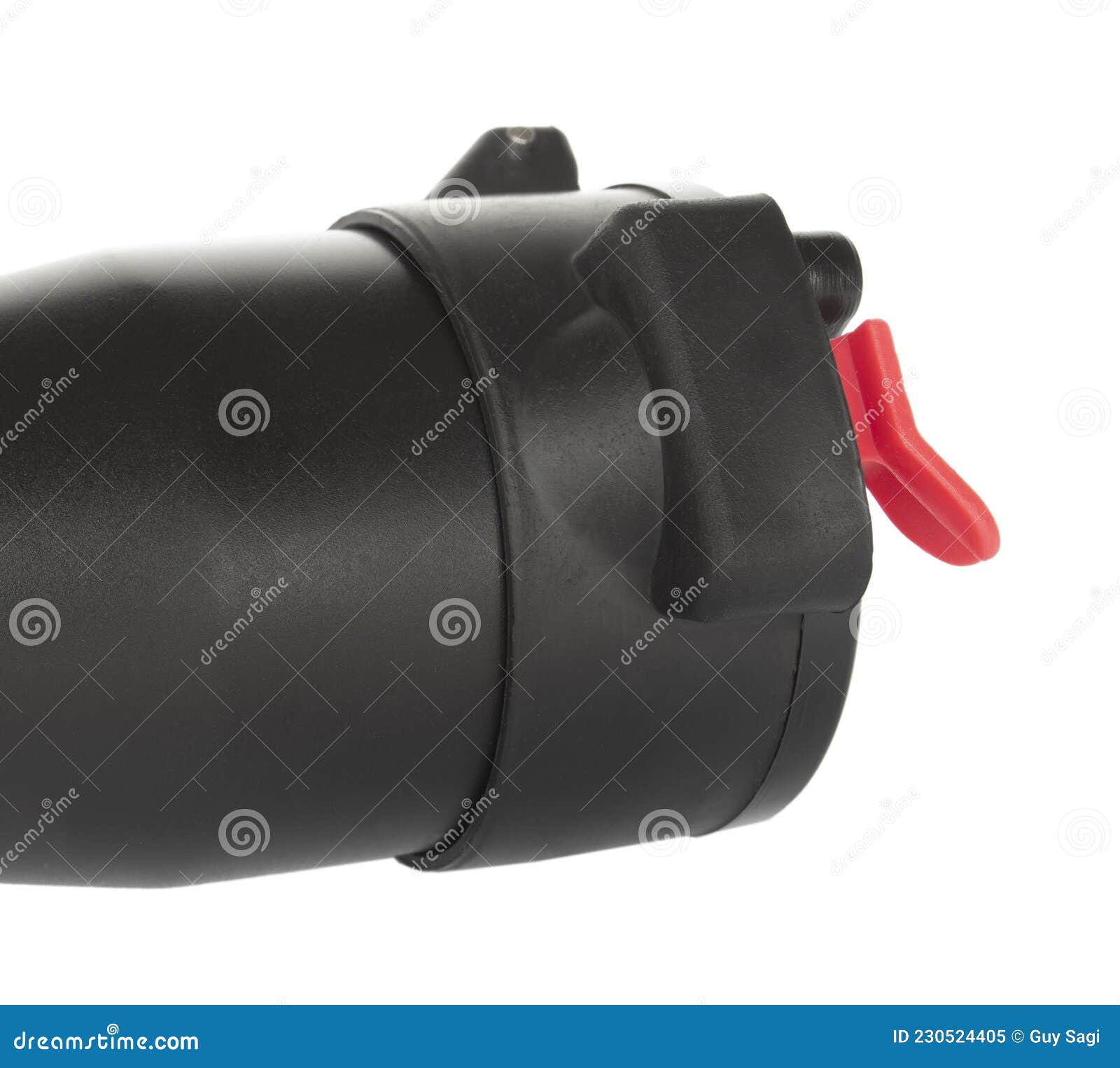 Scope Cover with Red Button Mounted on a Rifle Scope Stock Image ...