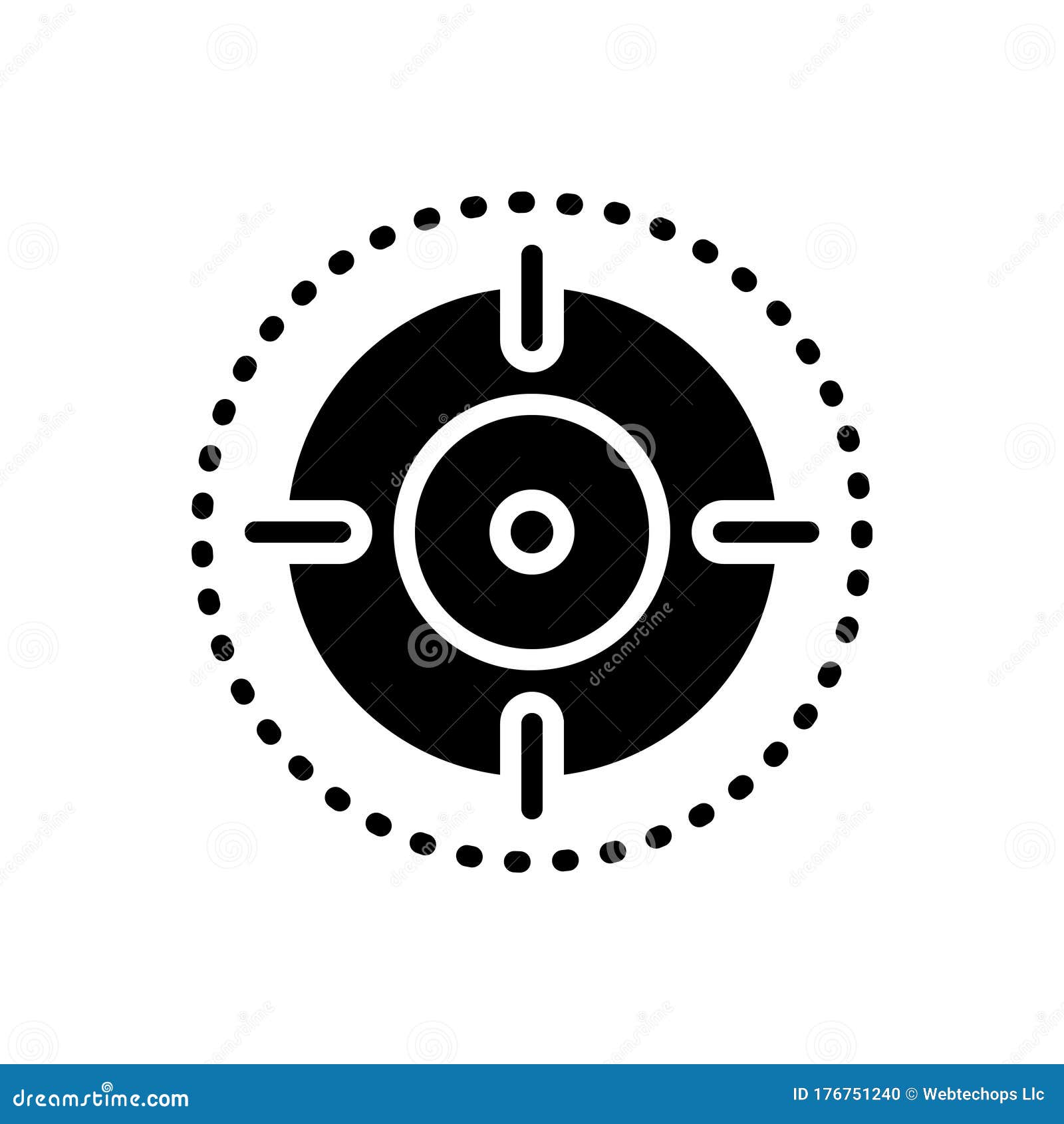 Black Solid Icon for Scope, Extent and Range Stock Vector ...