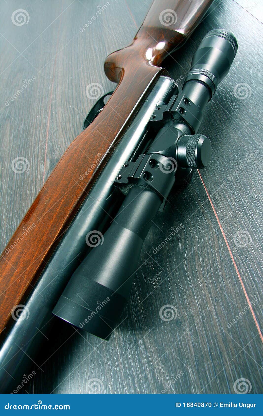 Scope mounted on a rifle stock photo. Image of hunt, hunter - 18849870
