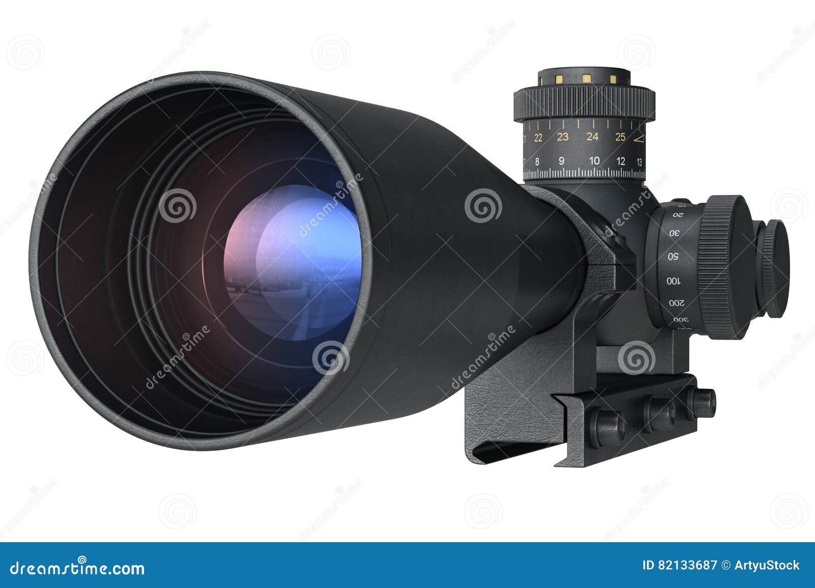 Scope Optical Lens, Front View Stock Illustration - Illustration of ...