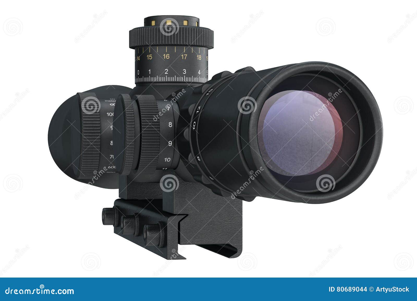 Scope Optical Military Equipment, Back View Stock Illustration ...