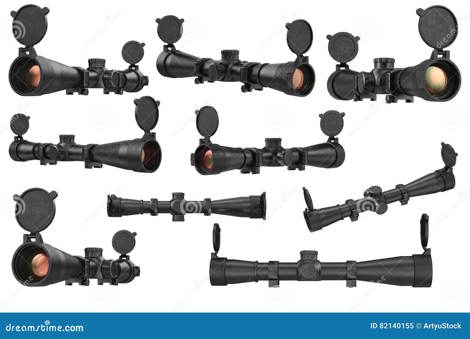 Scope Optical Sniper Rifle Black Set Royalty-Free Stock Photography ...