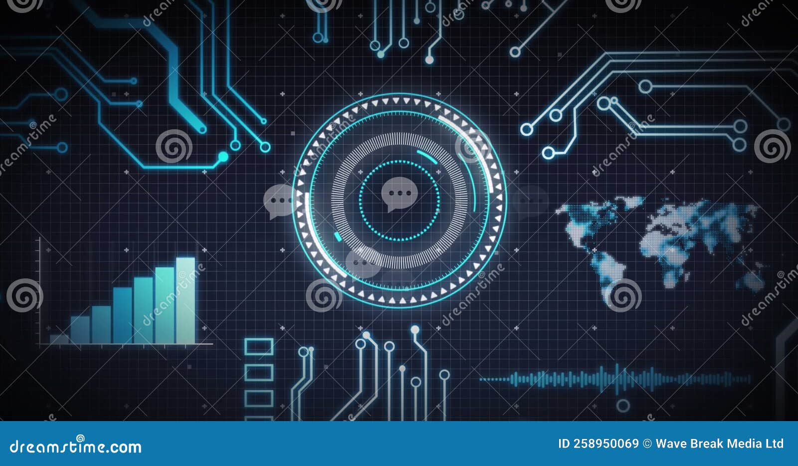 A Scope Scanning a Computer Circuit Board and Processing Data Stock ...