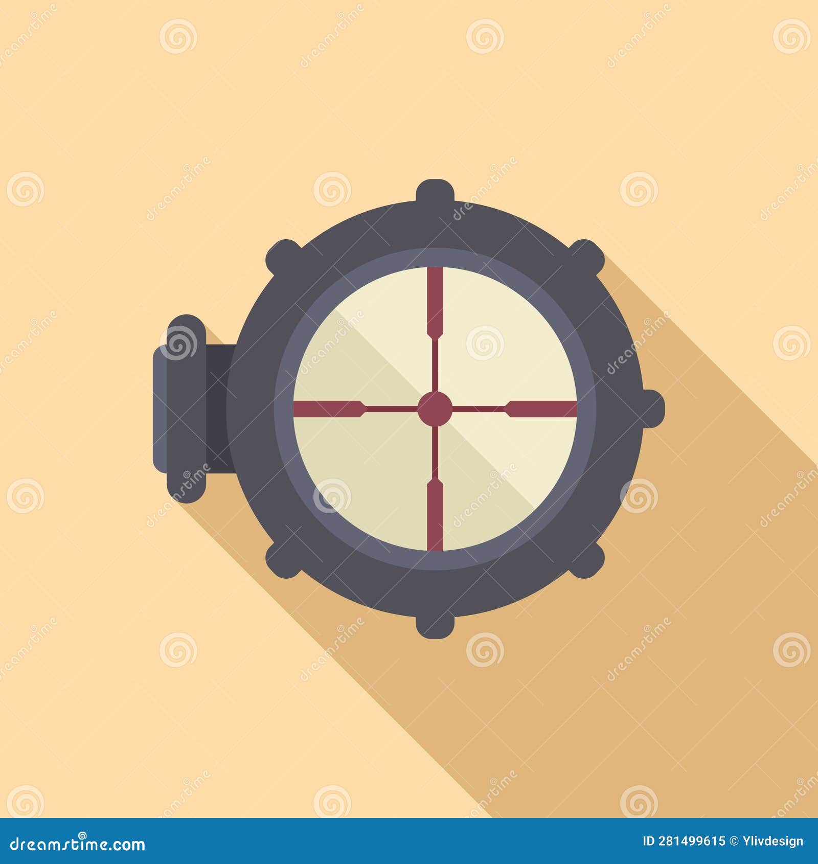 Scope Sight Icon Flat Vector. Rifle Gun Stock Vector - Illustration of ...