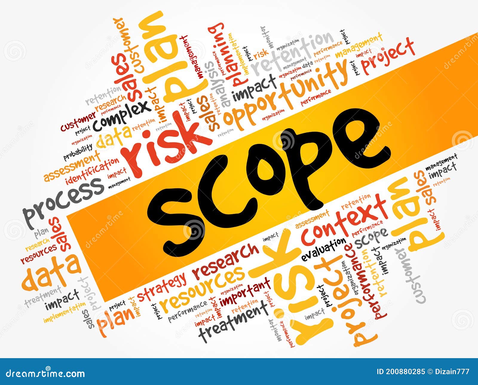SCOPE word cloud stock illustration. Illustration of cloud - 200880285