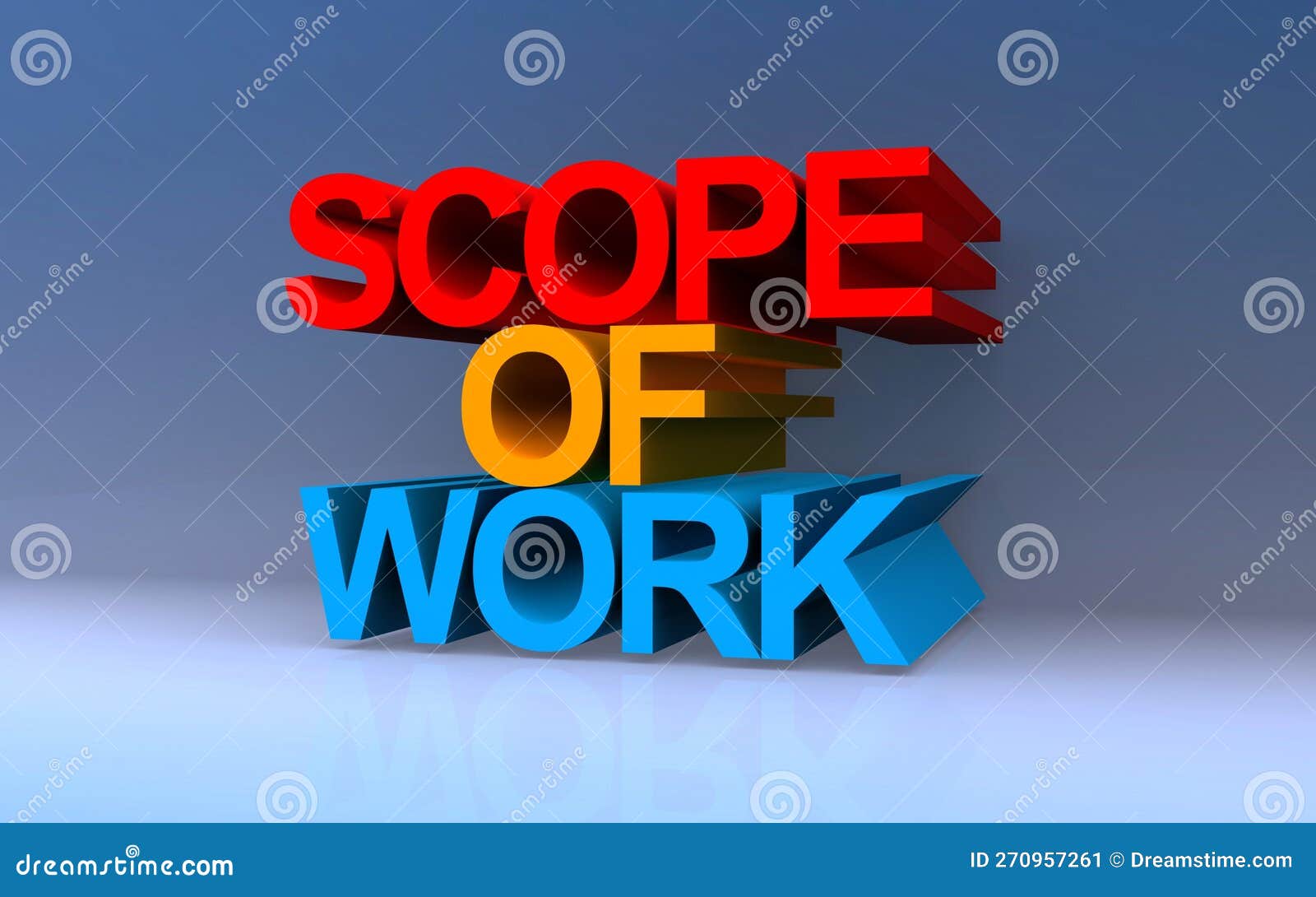 Scope of work on blue stock illustration. Illustration of quality ...