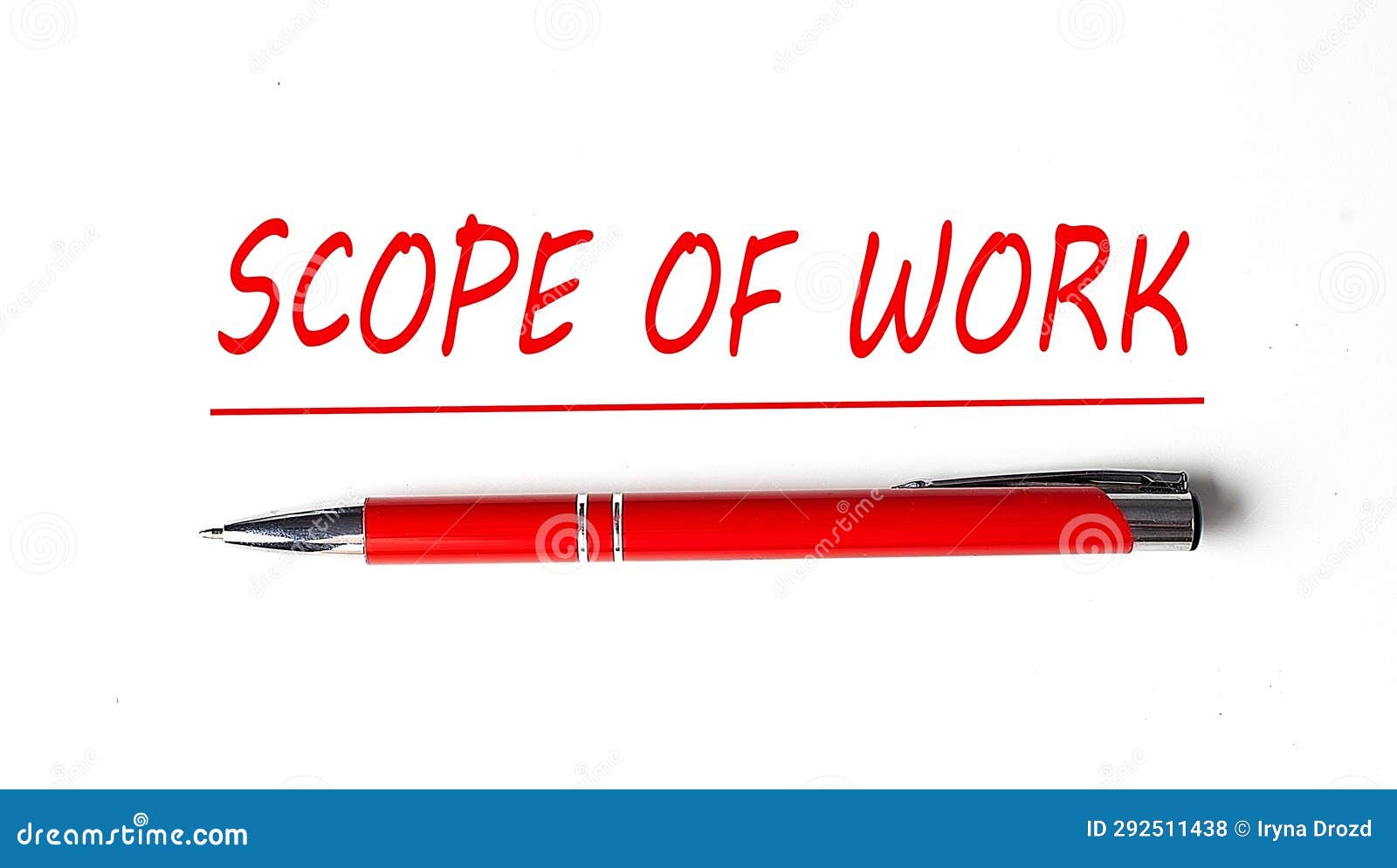 SCOPE of WORK Text on Notebook on Green Paper Stock Photo - Image of ...
