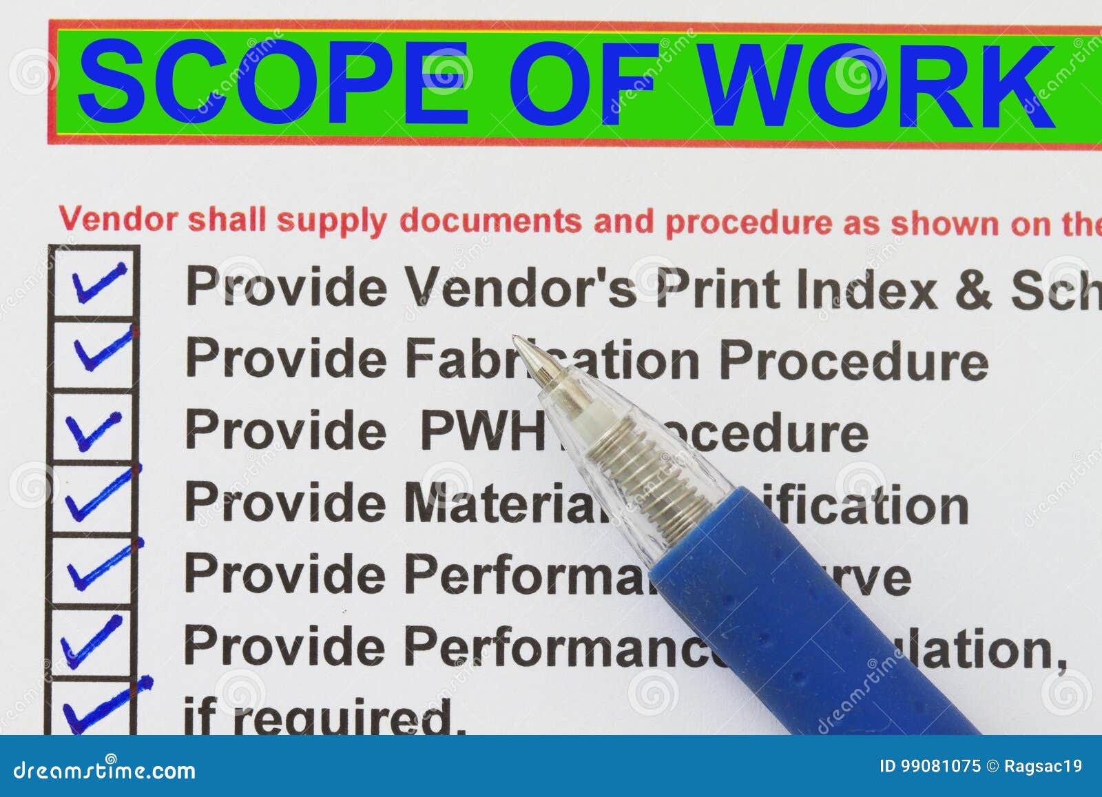 Scope of works concept stock image. Image of test, design - 99081075