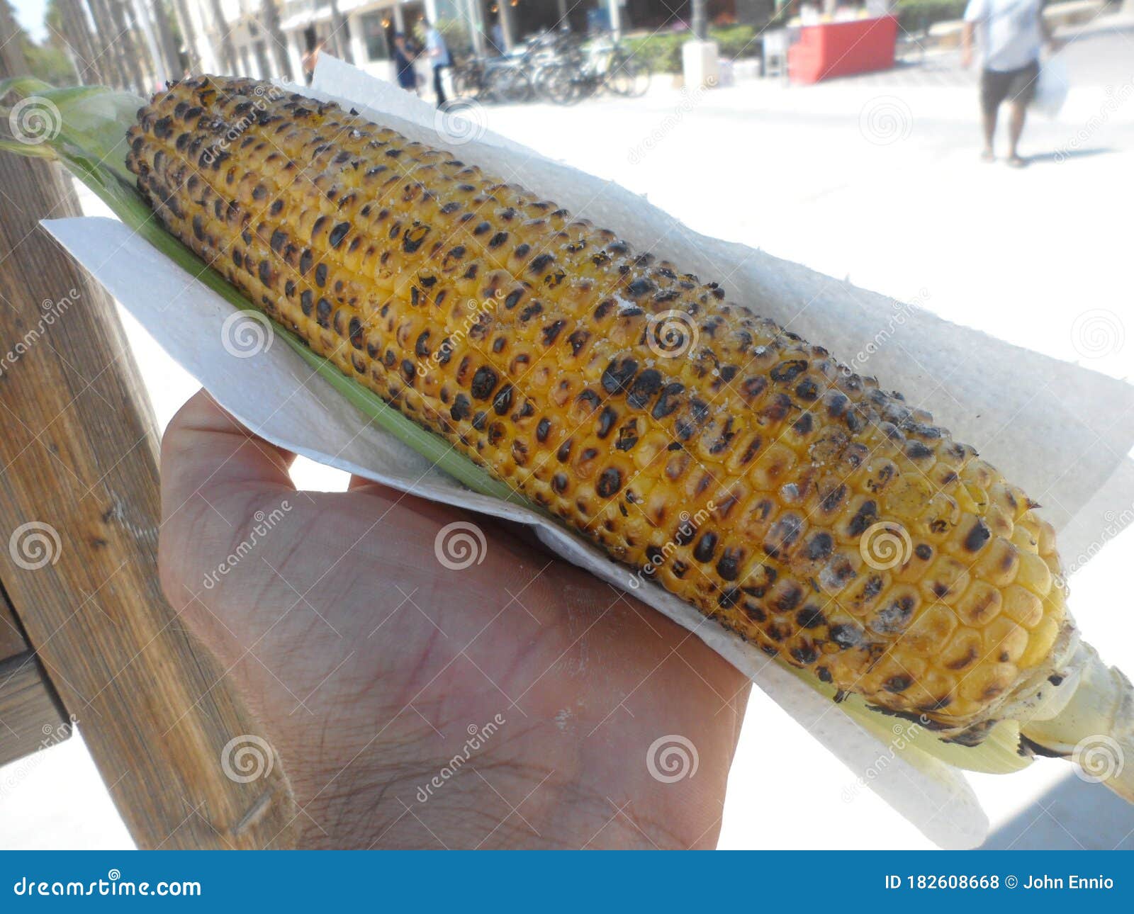 Scorched corn on the beach stock photo. Image of beach - 182608668