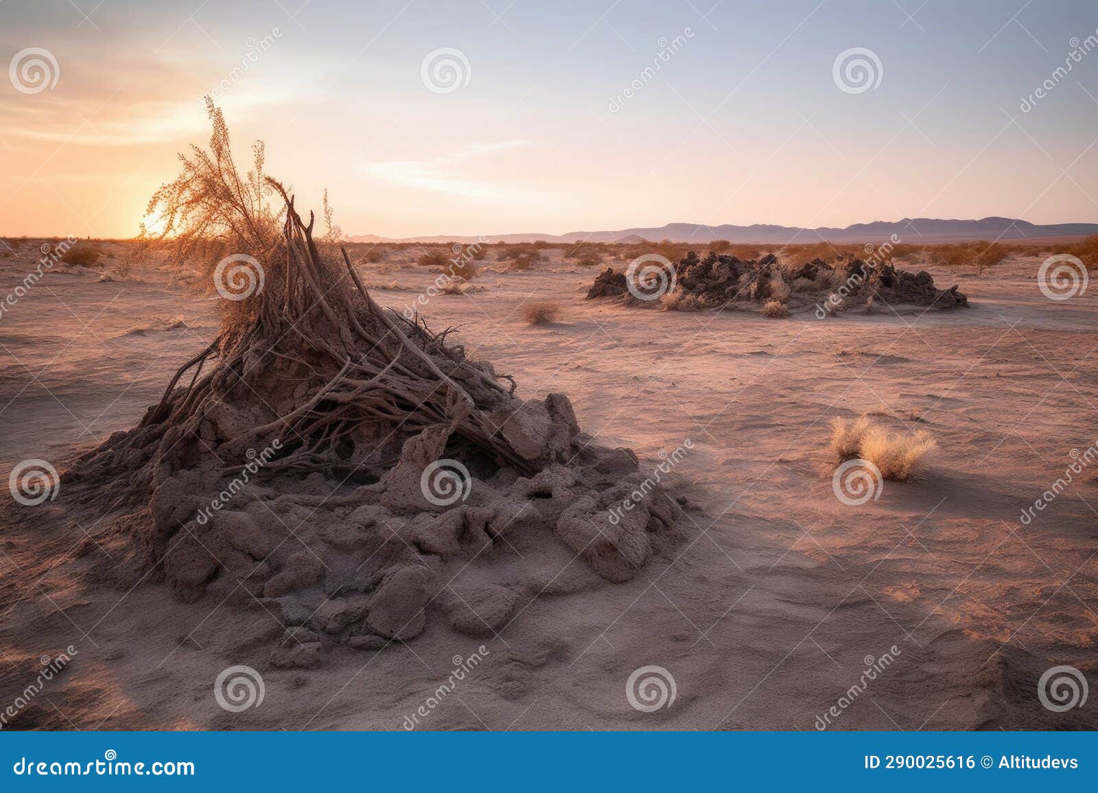Scorched Earth and Remnants of a Campfire in Desert Stock Photo - Image ...