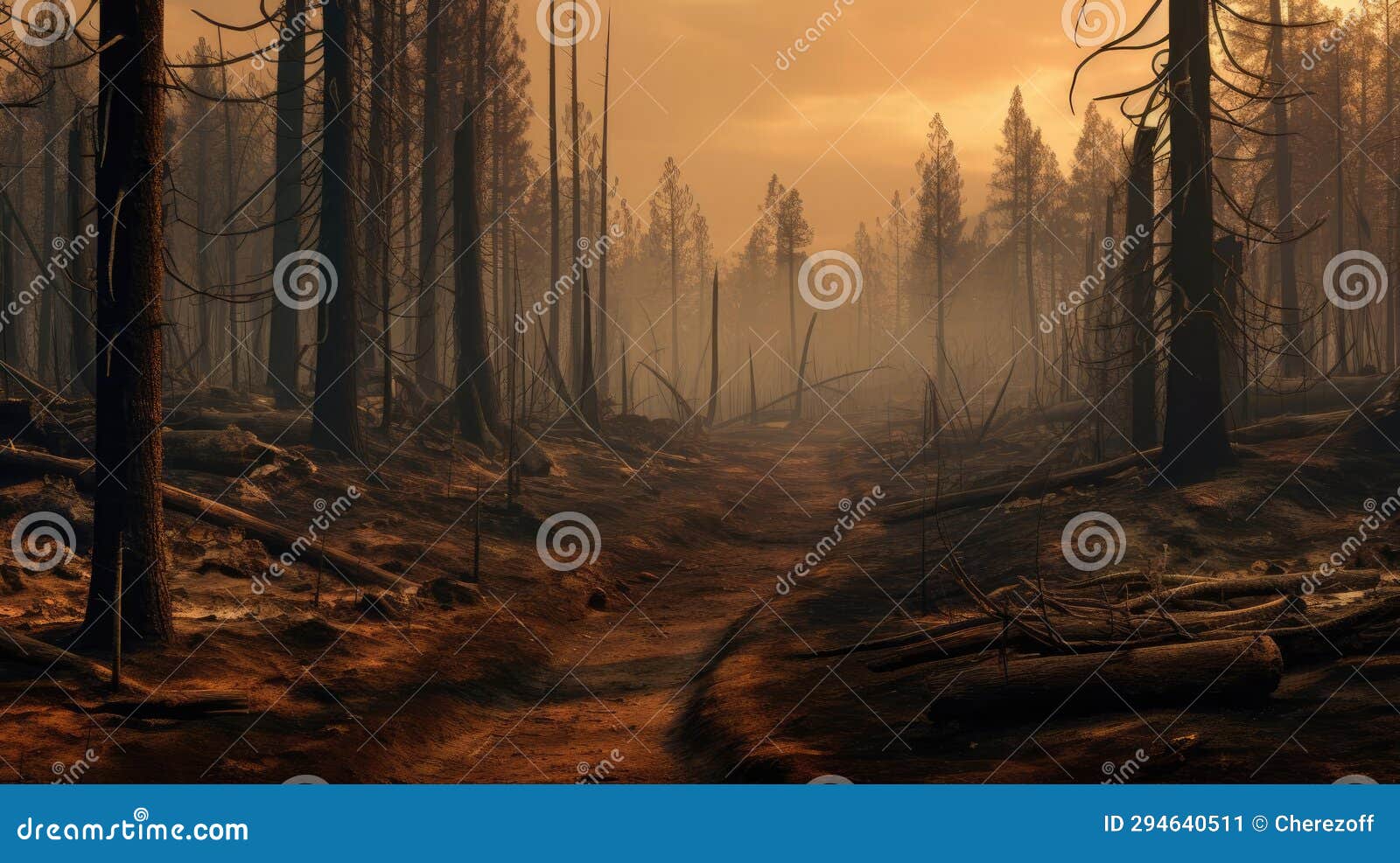 Scorched Forest after Wildfires Stock Image - Image of dead, natural ...