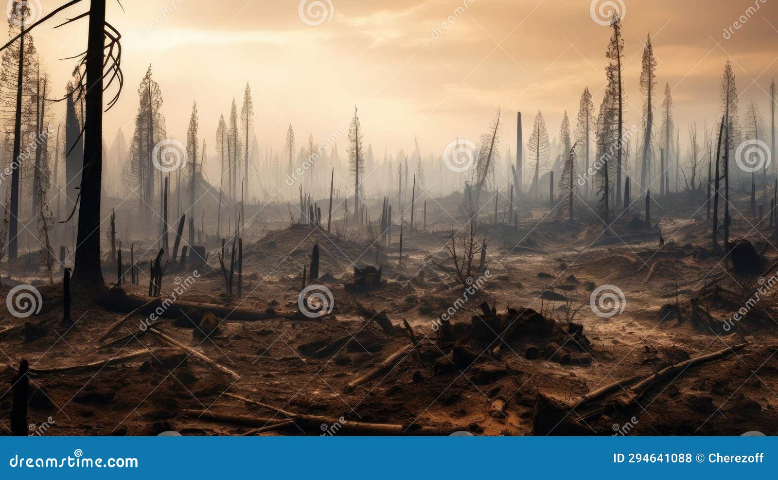 Scorched Forest after Wildfires Stock Photo - Image of stones ...