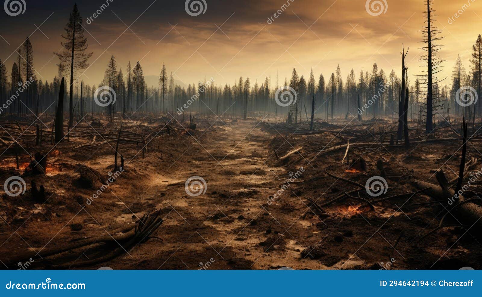 Scorched Forest after Wildfires Stock Photo - Image of dead, drought ...