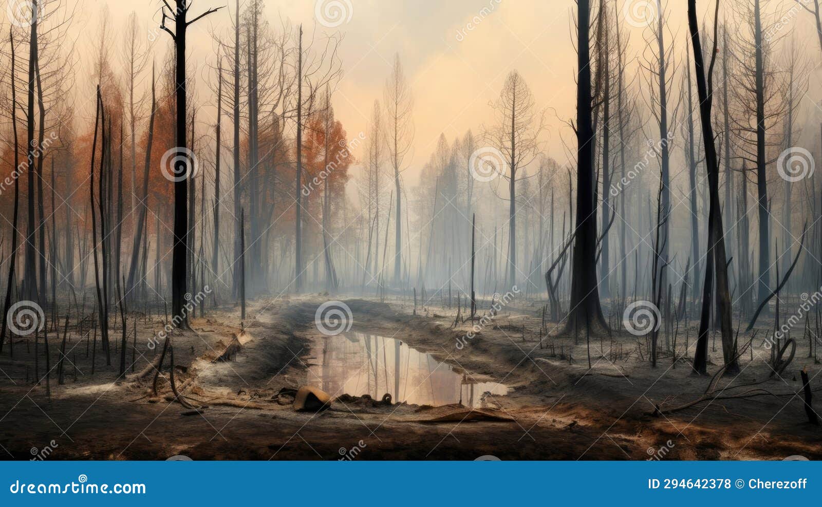 Scorched Forest after Wildfires Stock Photo - Image of dead, scenery ...