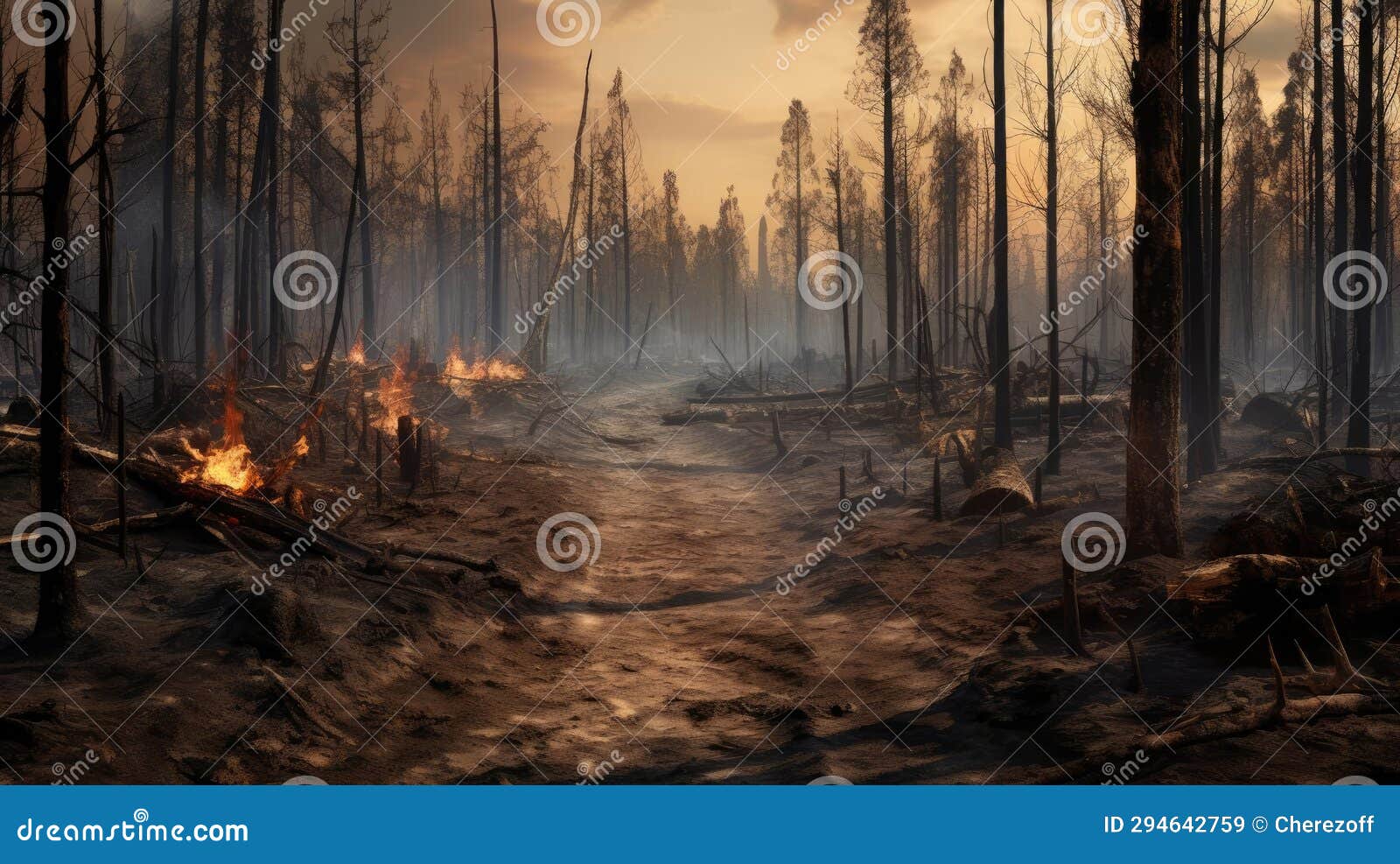 Scorched Forest after Wildfires Stock Image - Image of burn, burnt ...