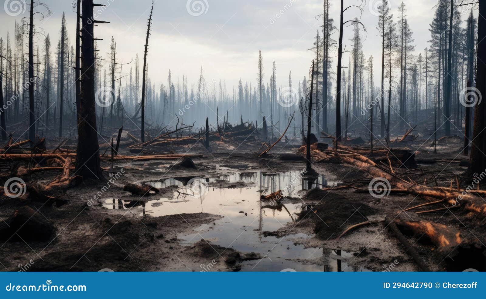Scorched Forest after Wildfires Stock Photo - Image of burnt, plant ...