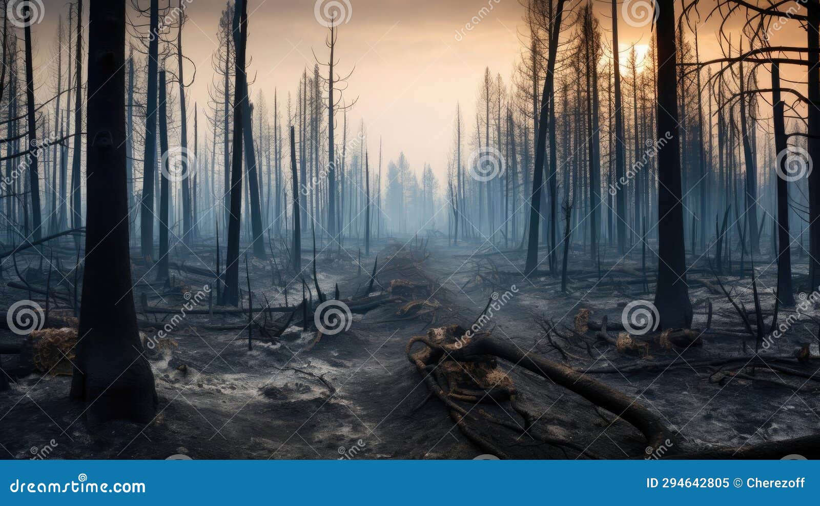 Scorched Forest after Wildfires Stock Image - Image of nature, stones ...