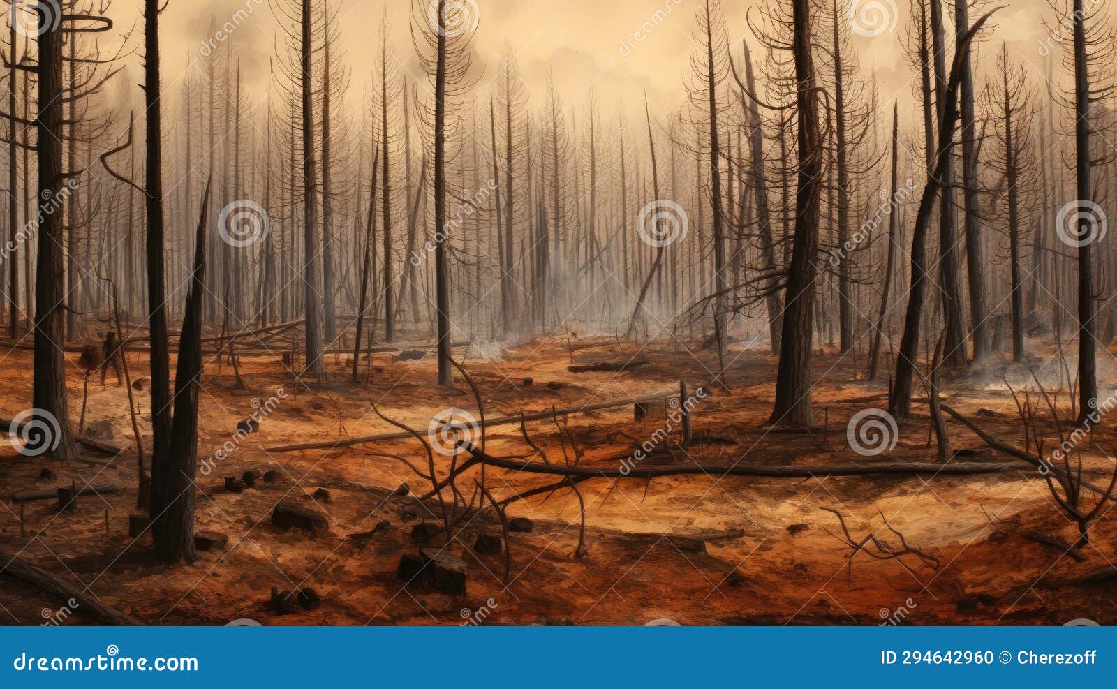 Scorched Forest after Wildfires Stock Photo - Image of plant, scorch ...