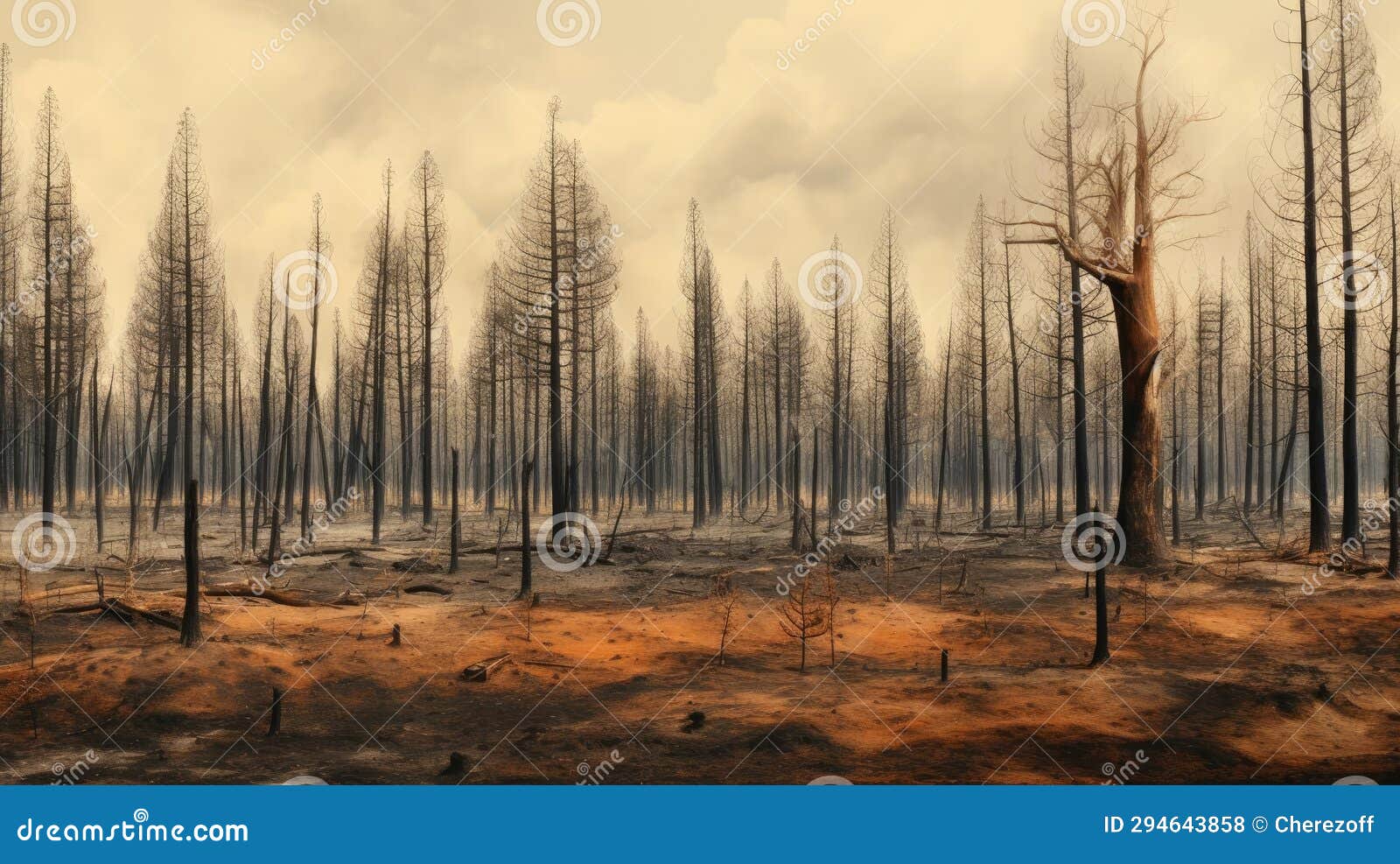 Scorched Forest after Wildfires Stock Photo - Image of scenic ...