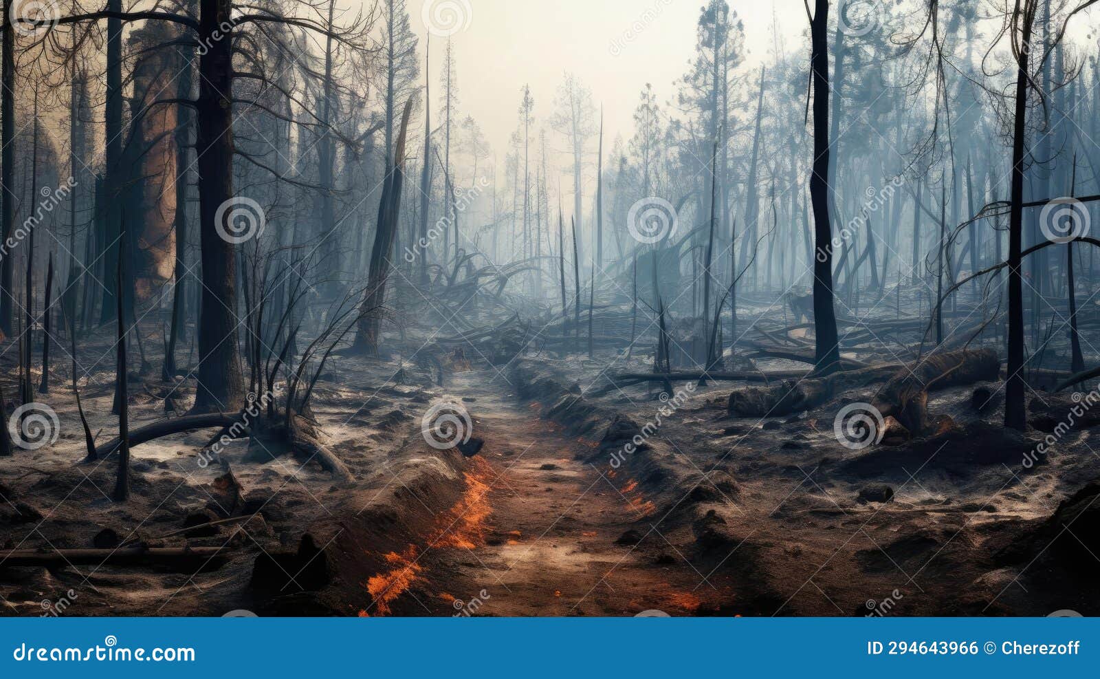Scorched Forest after Wildfires Stock Photo - Image of blackened, burnt ...