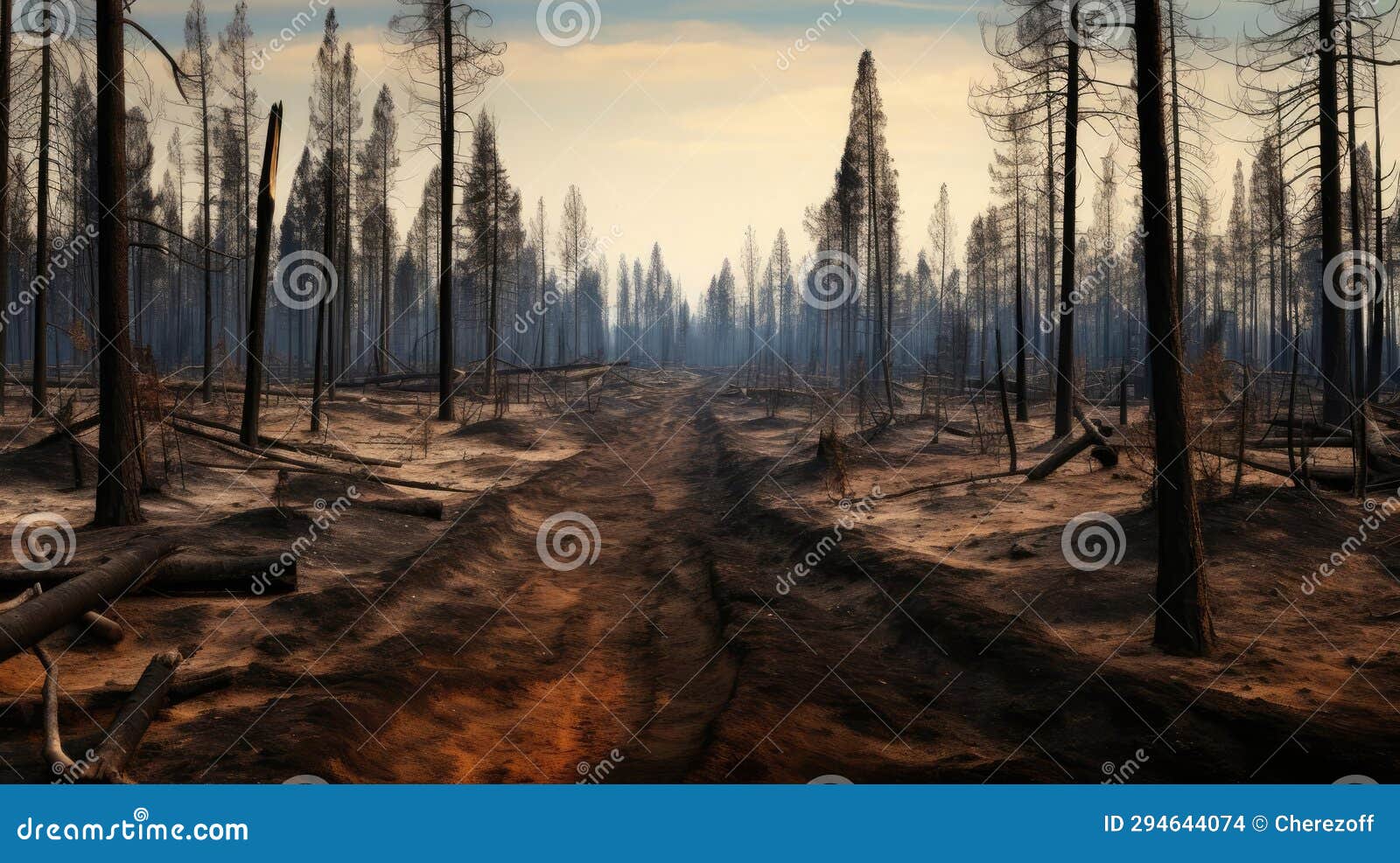 Scorched Forest after Wildfires Stock Photo - Image of outdoor, plant ...