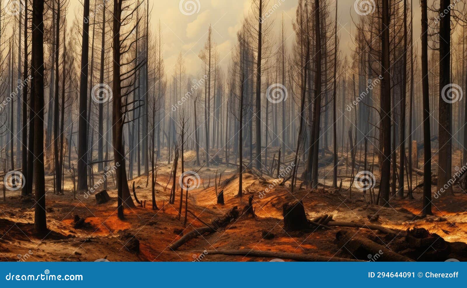 Scorched Forest after Wildfires Stock Image - Image of scenery, scenic ...