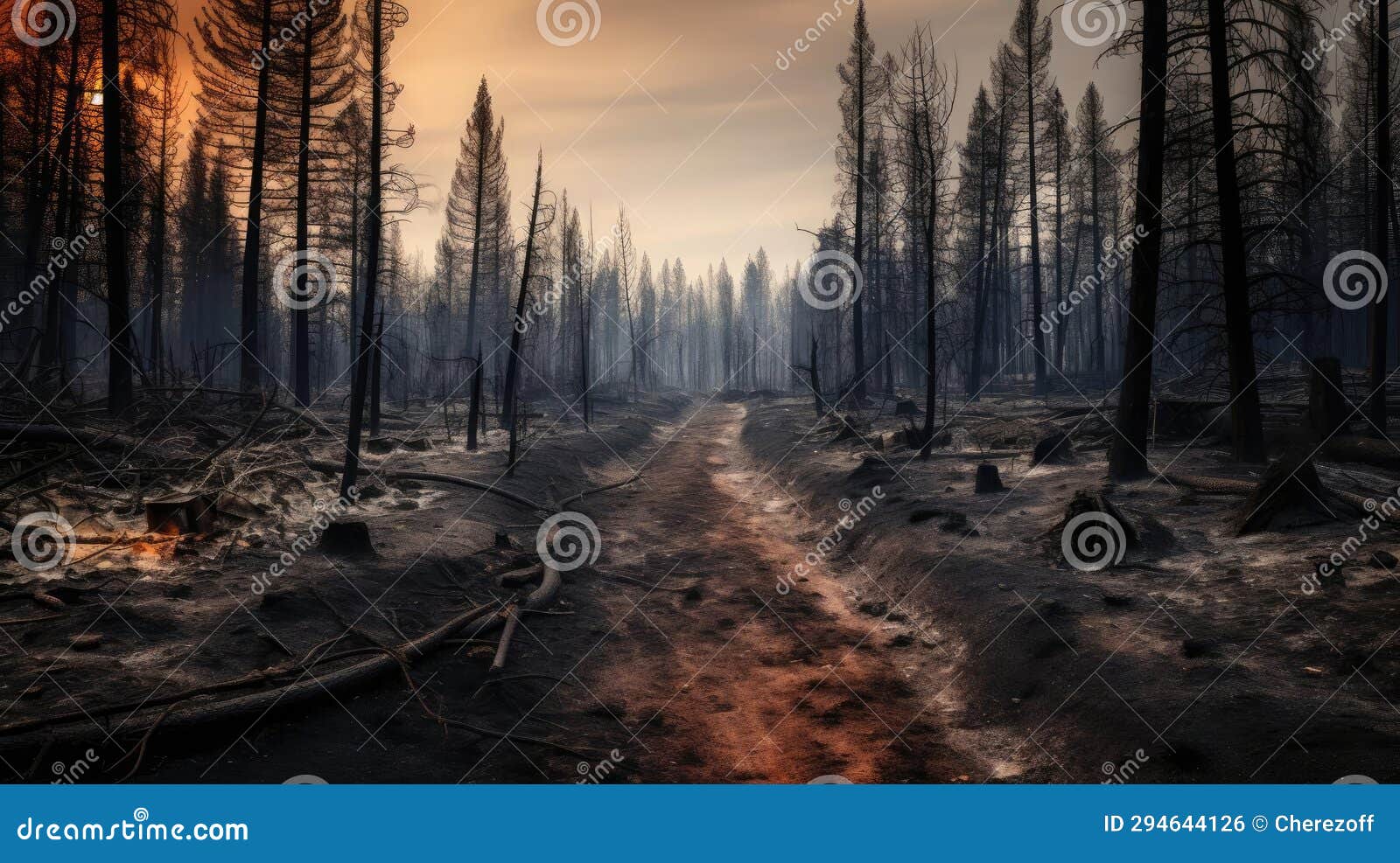 Scorched Forest after Wildfires Stock Photo - Image of outdoor, ecology ...