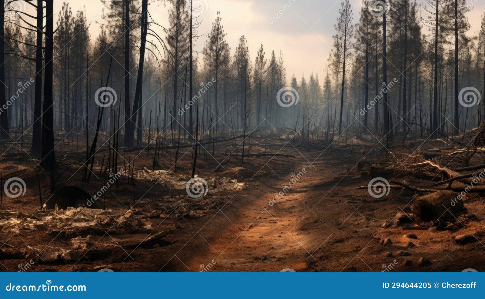 Scorched Forest after Wildfires Stock Image - Image of drought ...