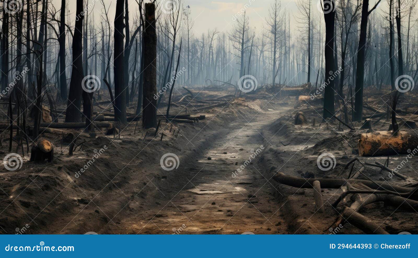 Scorched Forest after Wildfires Stock Image - Image of environment ...