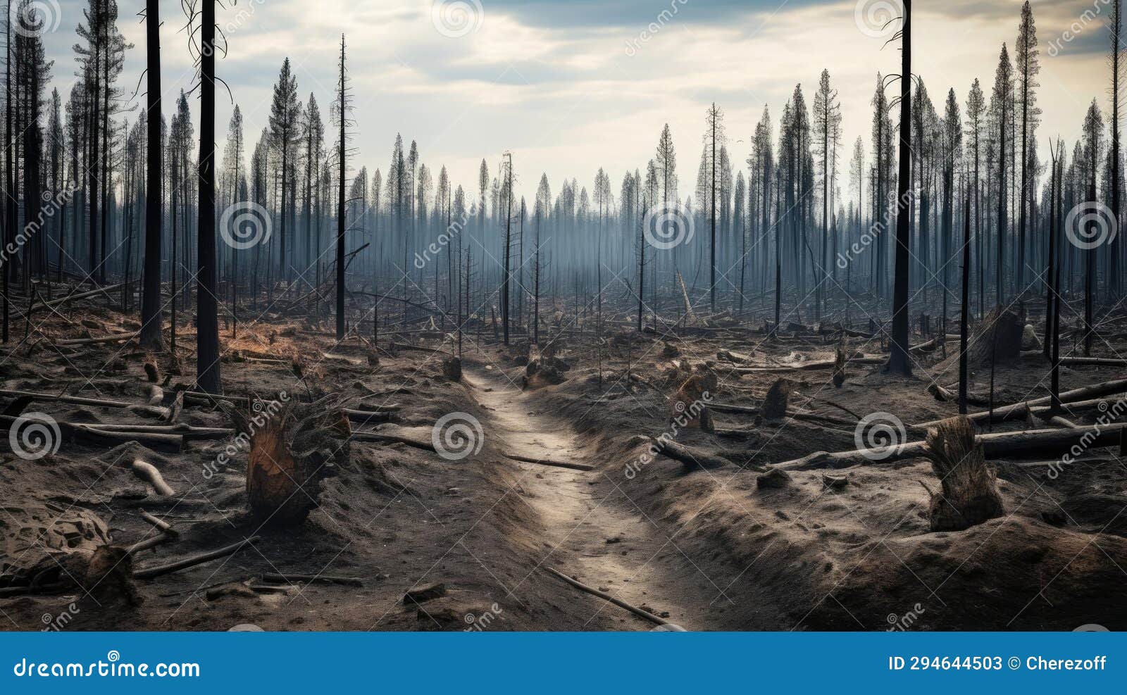 Scorched Forest after Wildfires Stock Image - Image of coal, forest ...