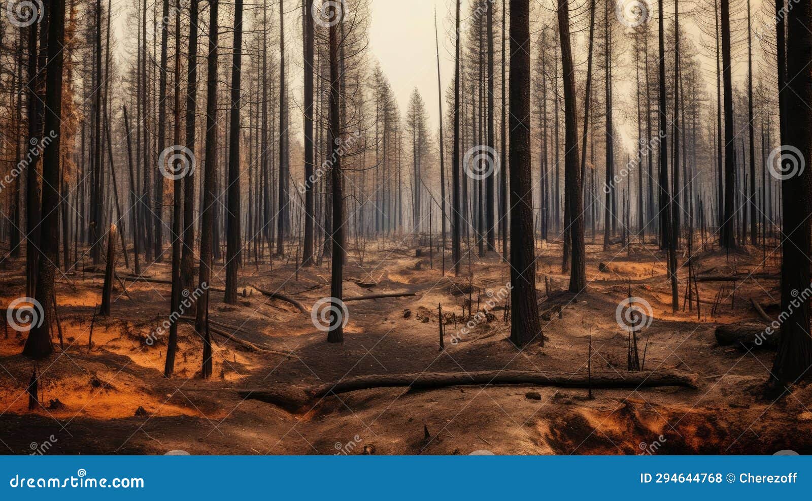 Scorched Forest after Wildfires Stock Photo - Image of scenic, trees ...
