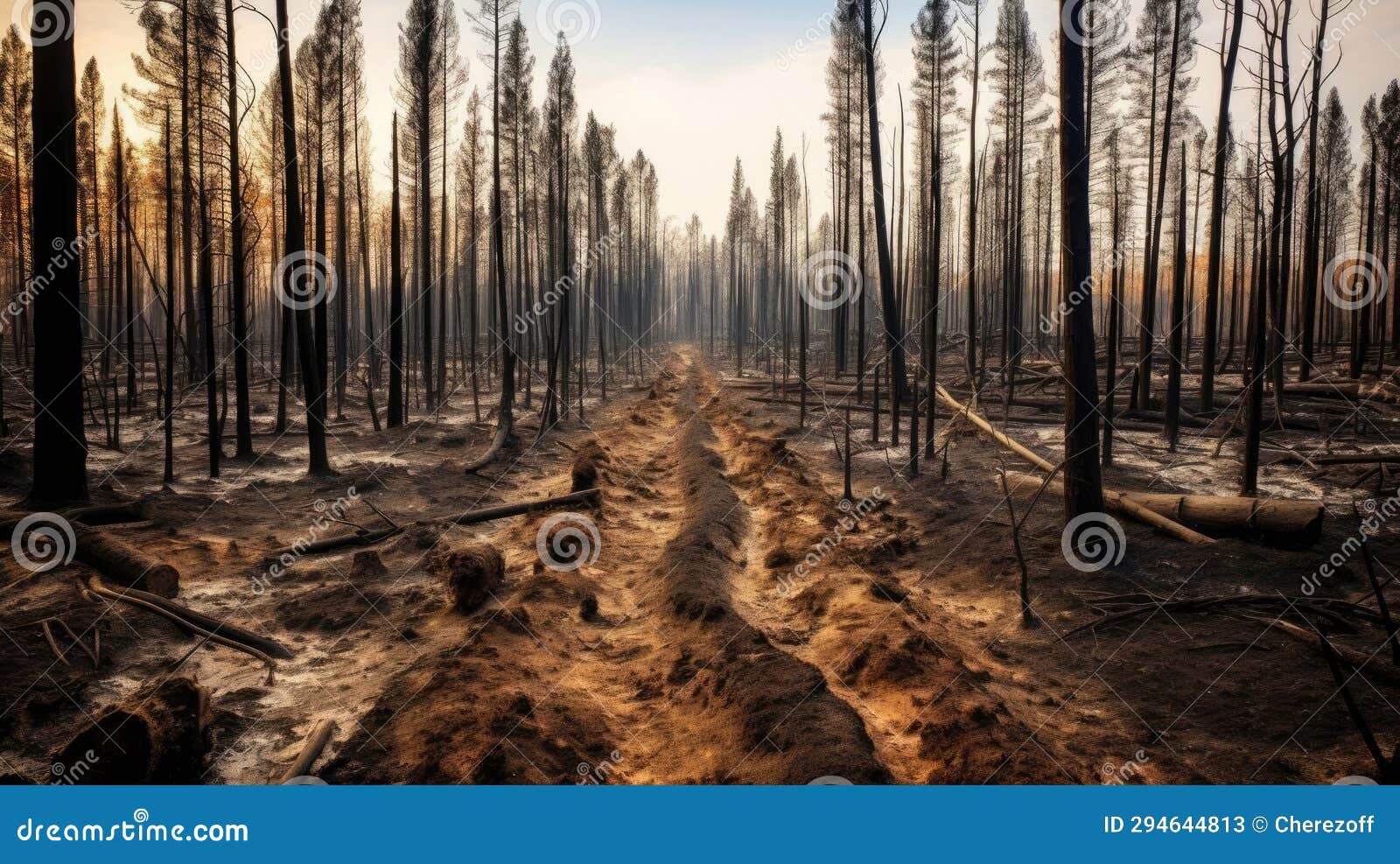 Scorched Forest after Wildfires Stock Image - Image of drought, damage ...