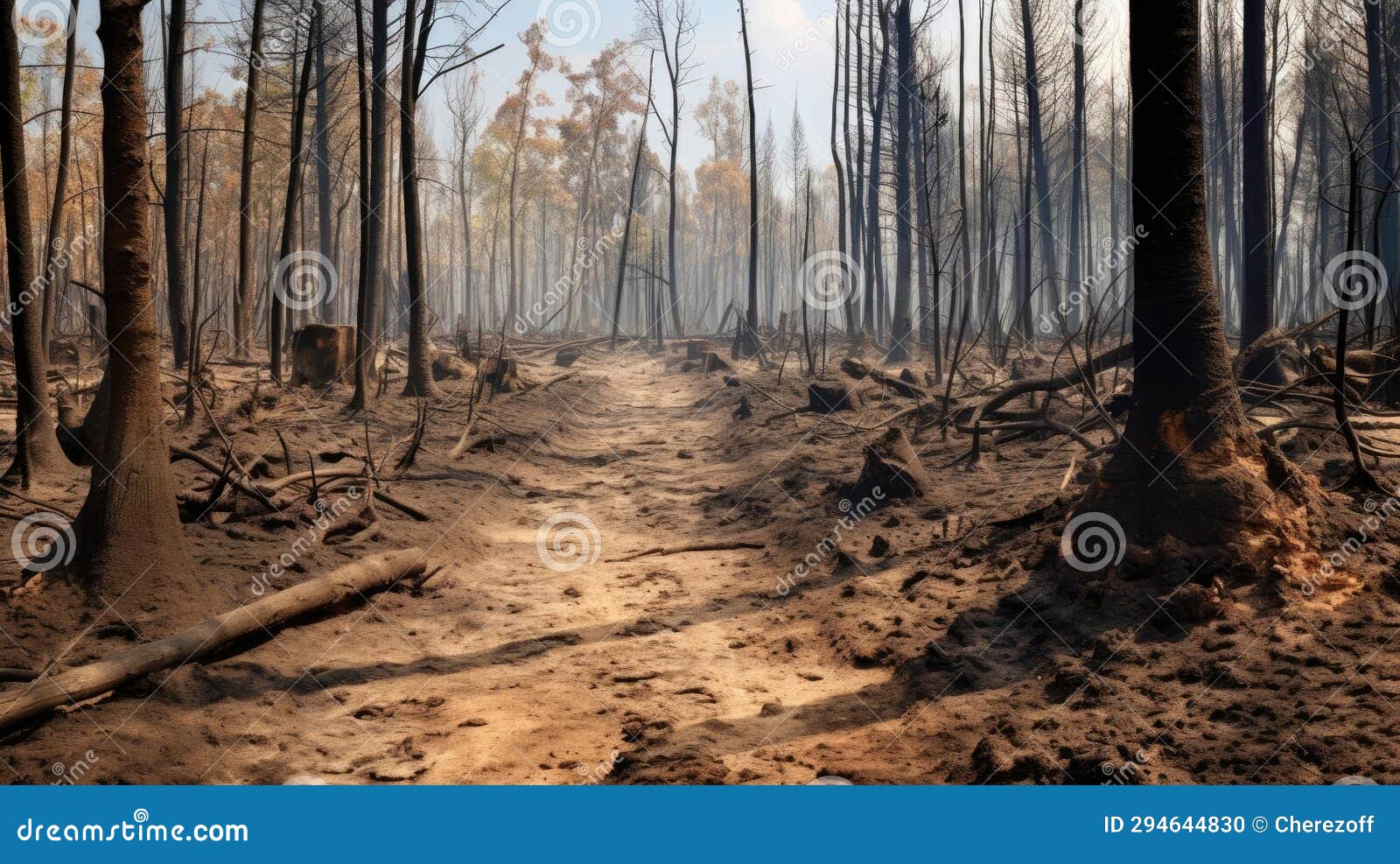 Scorched Forest after Wildfires Stock Photo - Image of outdoor, ecology ...