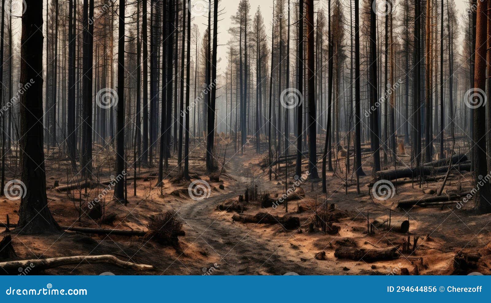 Scorched Forest after Wildfires Stock Photo - Image of fire, stones ...